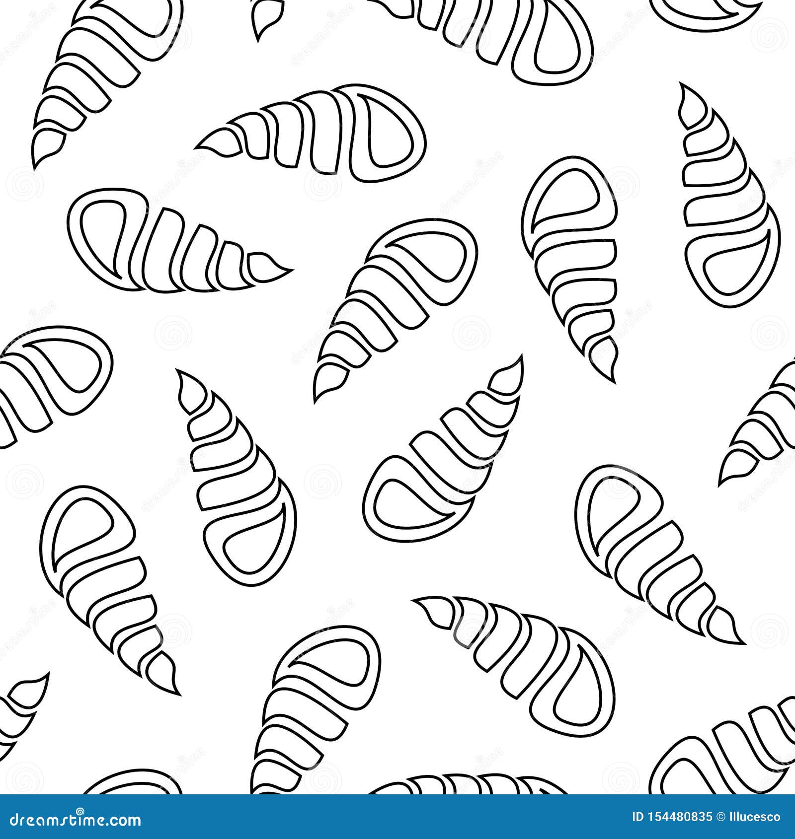 Seashell Outline Pattern. Sea Simple Seamless Pattern Stock Vector ...