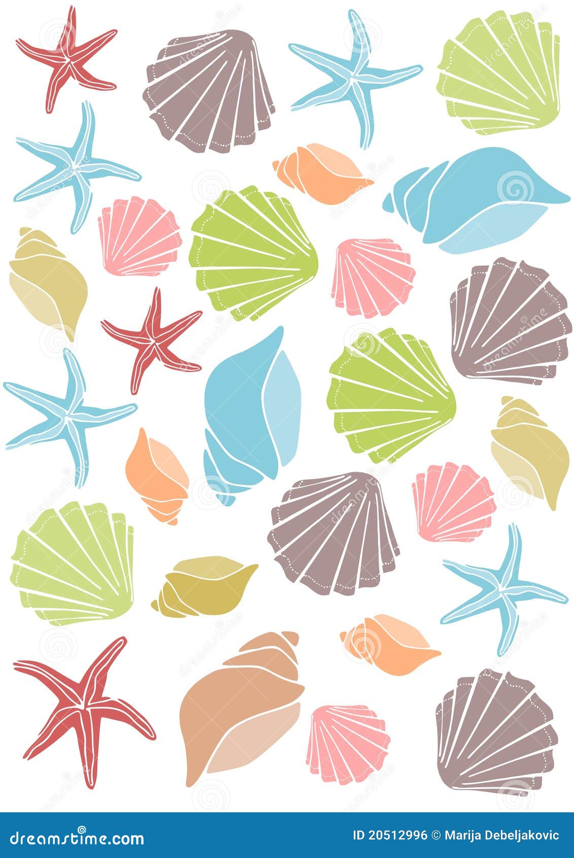 Seashell pattern stock illustration. Illustration of decorative - 20512996