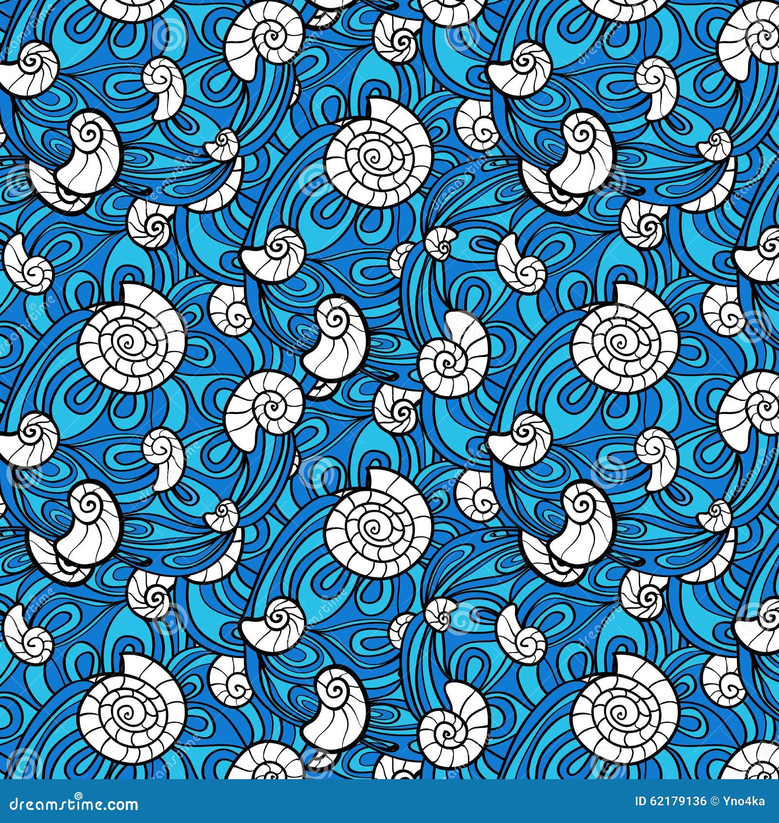 Blue Seashell Print Pattern Background Stock Vector - Illustration of ...