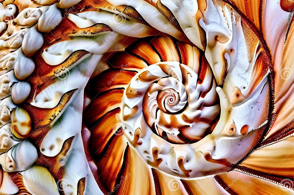 Seashell Pattern Close Up on the Intricate Design and Colors Stock ...