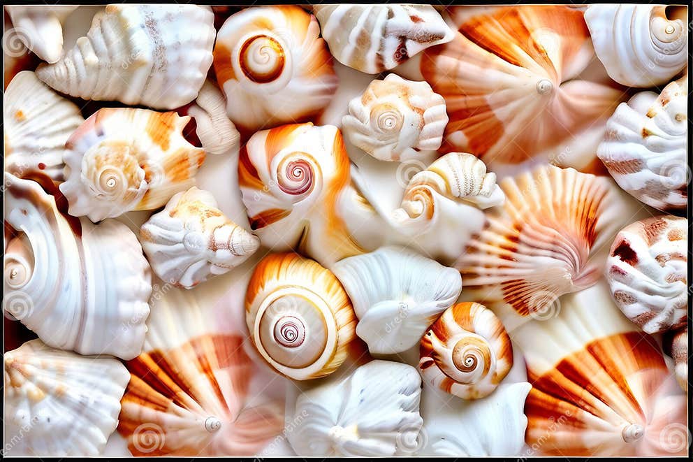 Seashell Patterns Seashell Patterns with Shapes Patterns and Col Stock ...