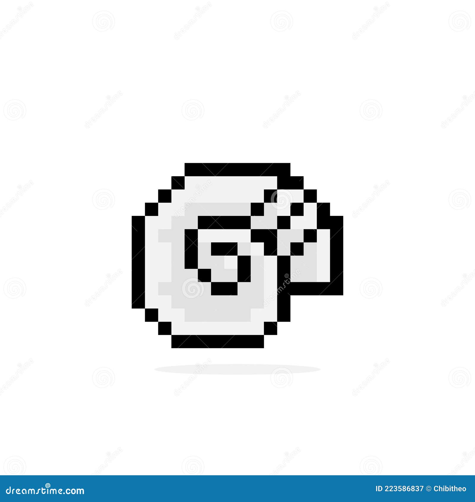 Seashell pixel image 8 bit stock vector. Illustration of symbol - 223586837