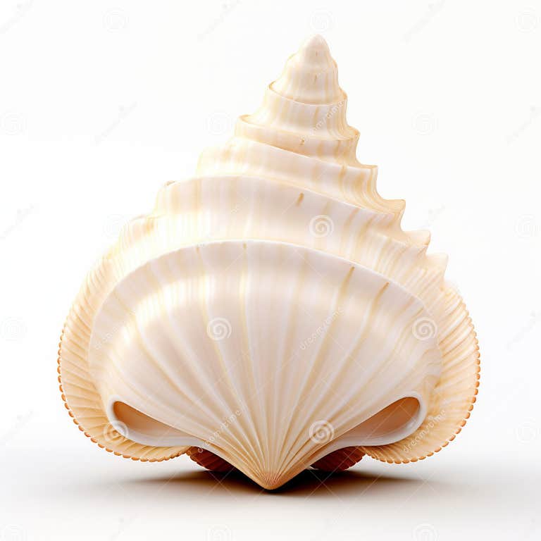 Realistic 3d Seashell on White Background - Maya Rendered Shell Art ...