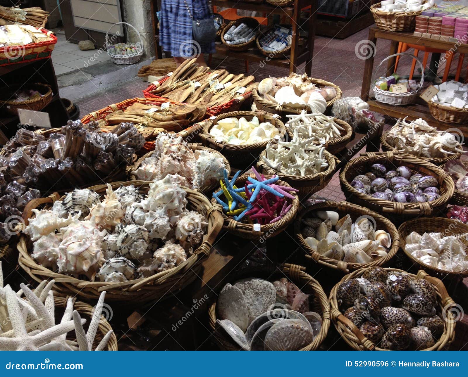 Seashell stock photo. Image of cart, basket, crete, seashell - 52990596