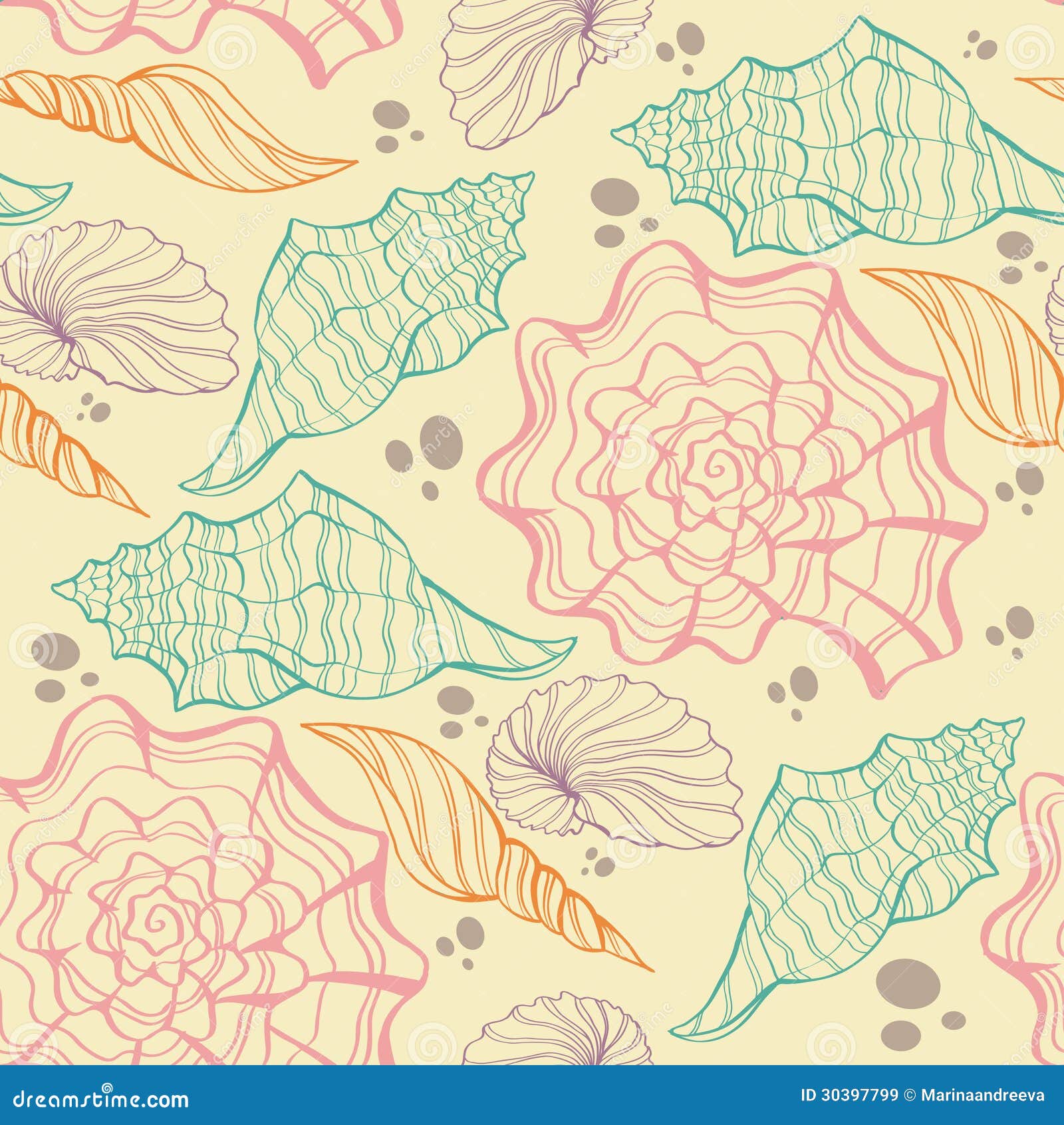 Seashell seamless stock vector. Illustration of vacation - 30397799