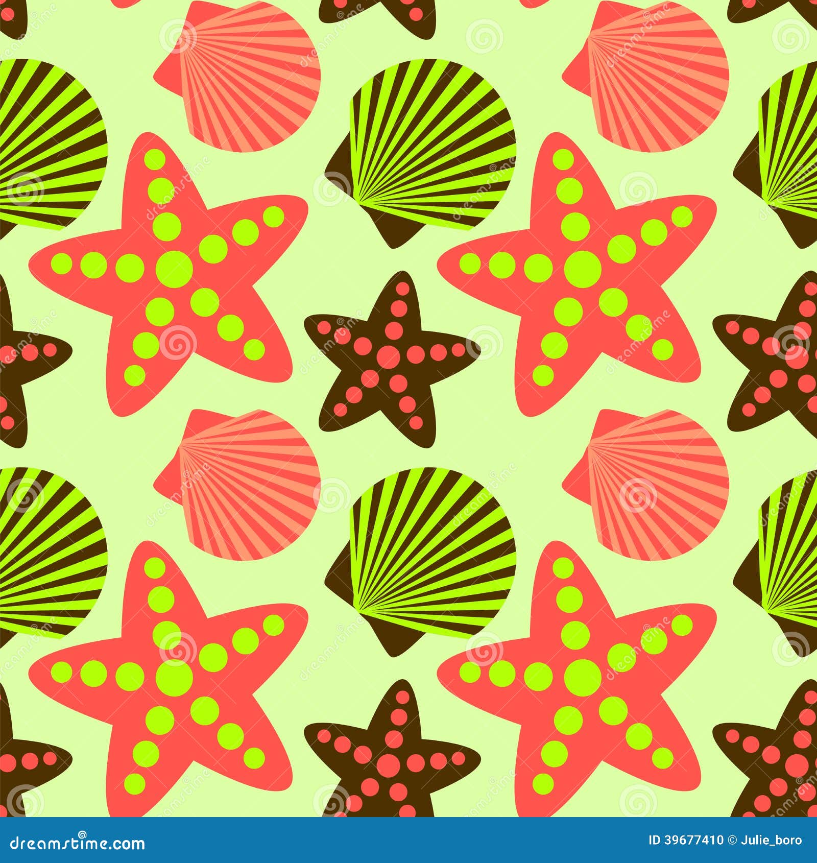 Seashell seamless pattern stock vector. Illustration of nature - 39677410