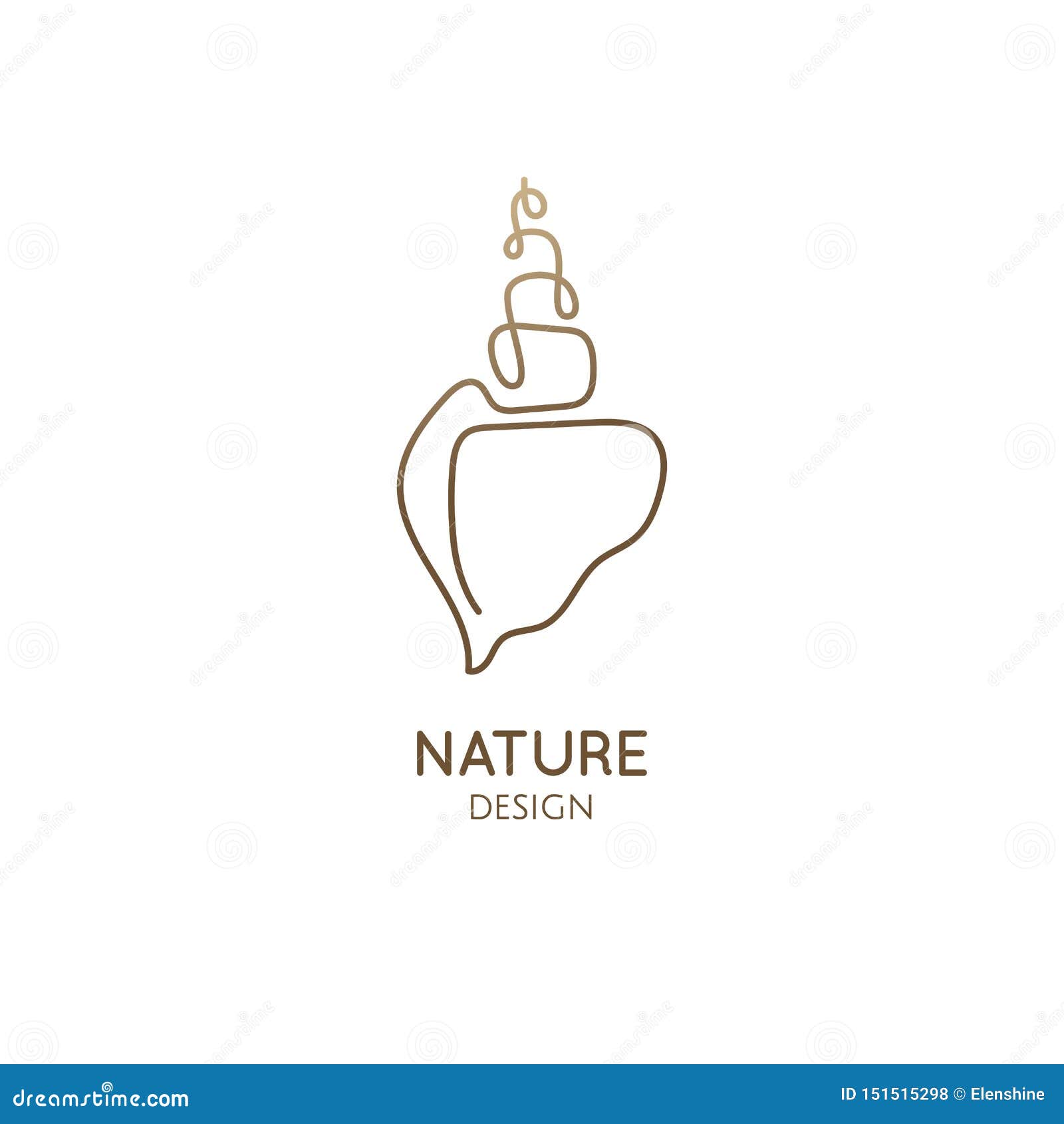 Seashell Simple Logo One Line Stock Vector - Illustration of isolated ...