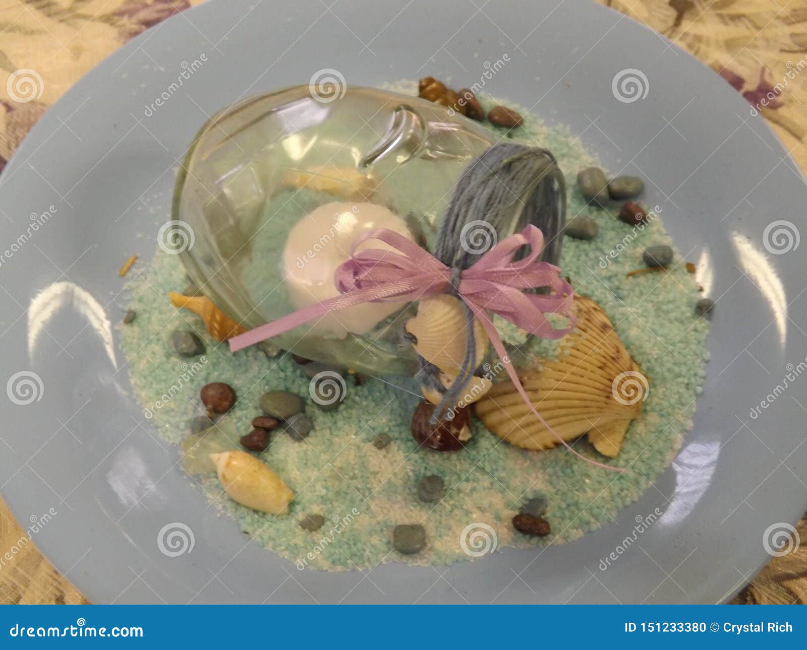 Seashell table setting stock photo. Image of wedding - 151233380