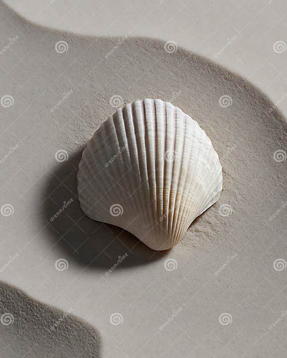 Seashell on Textured Sand, Beach Scene Stock Illustration ...