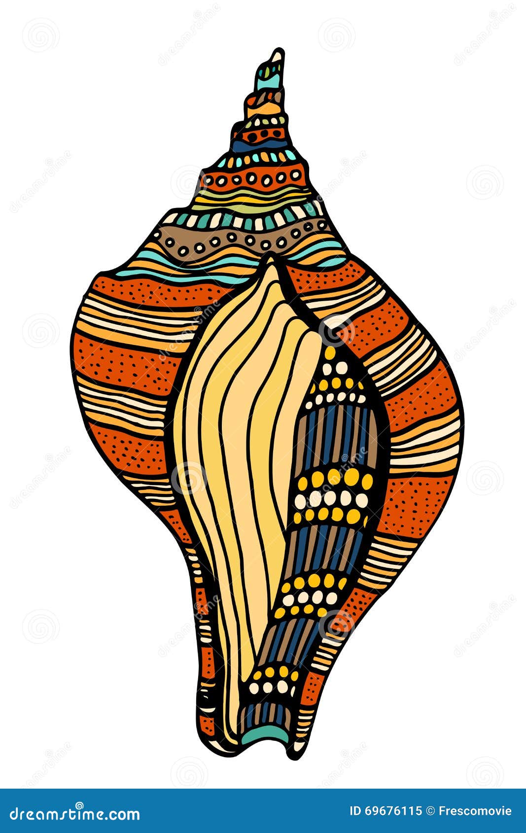 Seashell. Vector Illustration. Stock Vector - Illustration of ornament ...