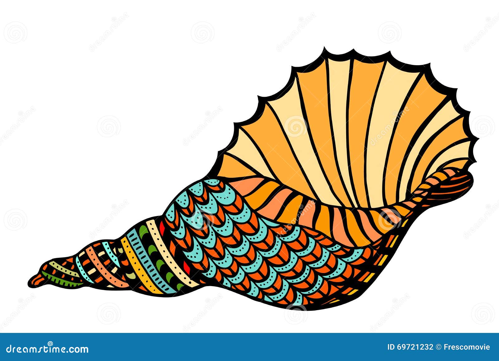 Seashell. Vector Illustration. Stock Vector - Illustration of marine ...