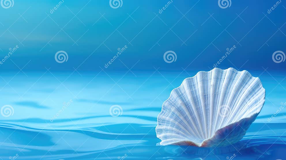 Seashell Wave Blue Background Stock Illustration - Illustration of ...