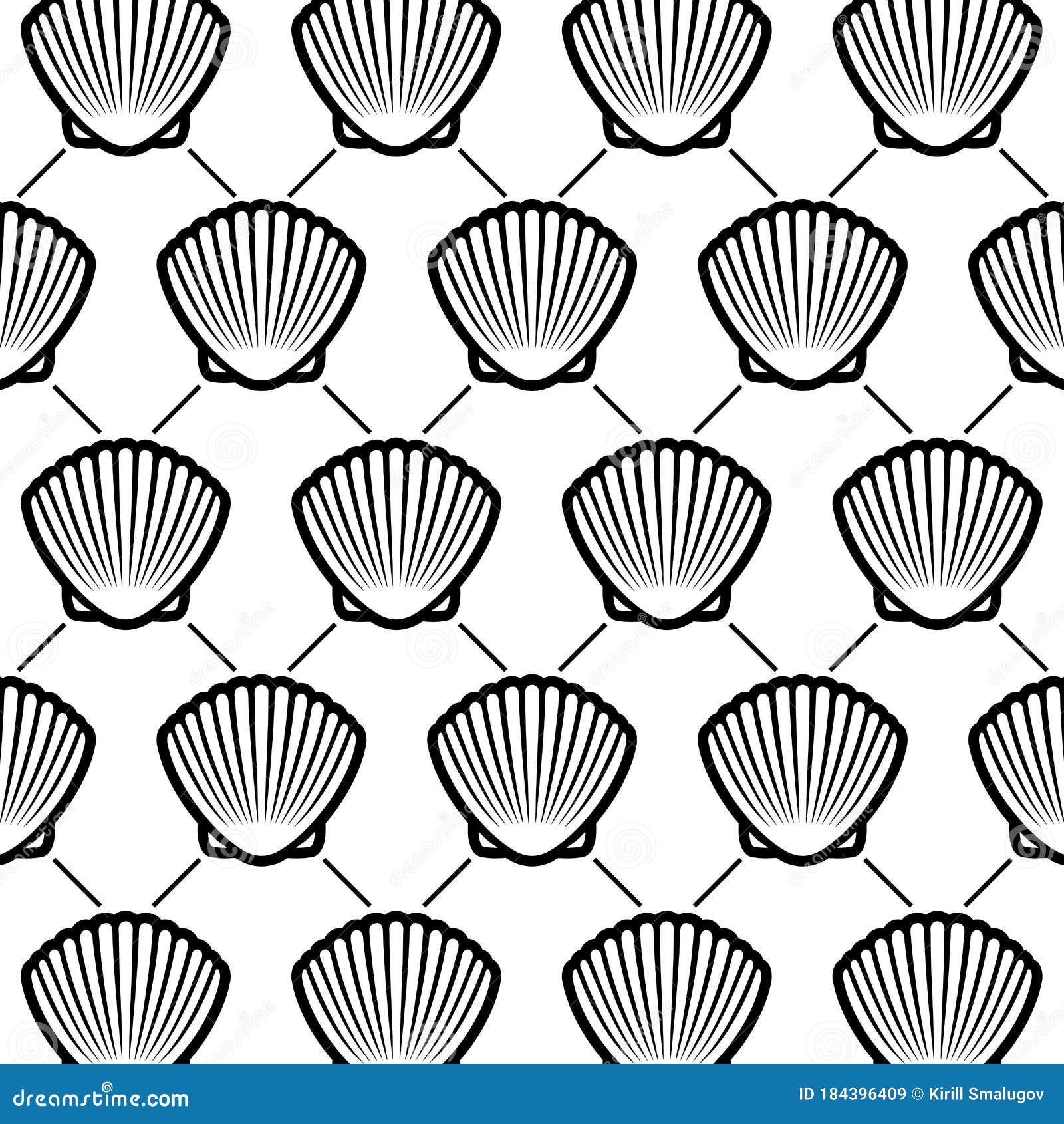 Seashells Background. Collection Seashells Icons Stock Vector ...