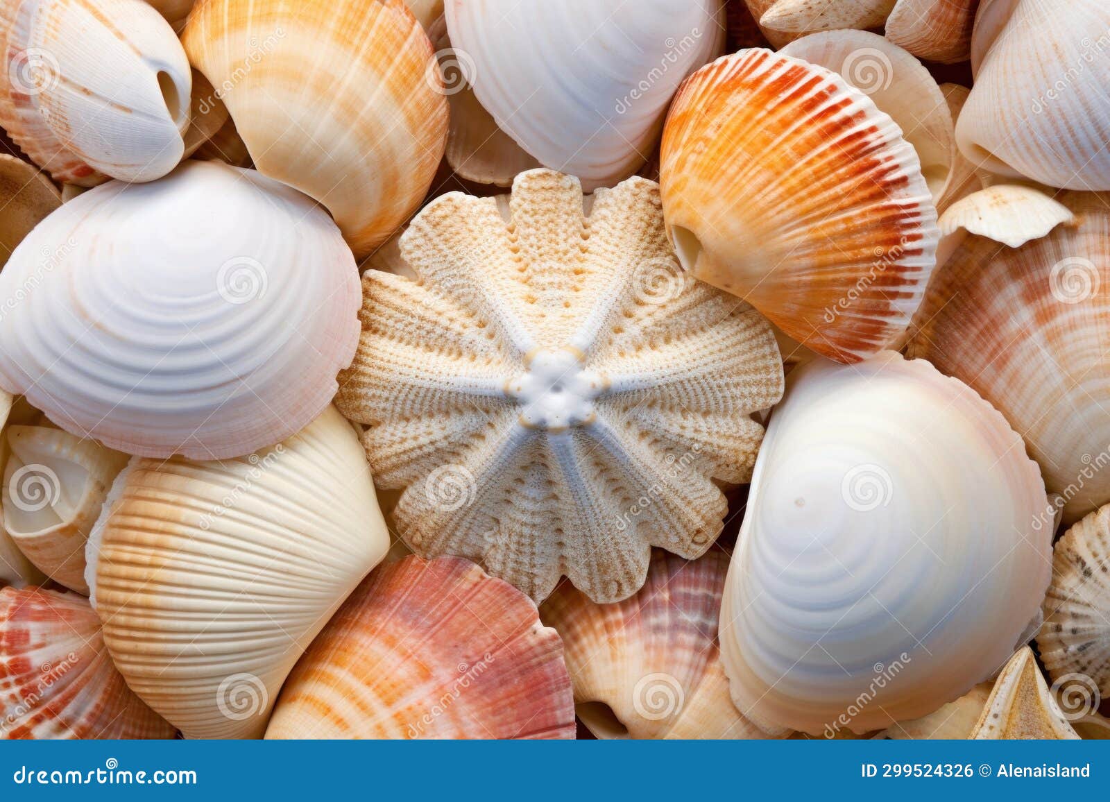 Seashells Macro Background. Sshells Have Different Shapes, Colors and ...
