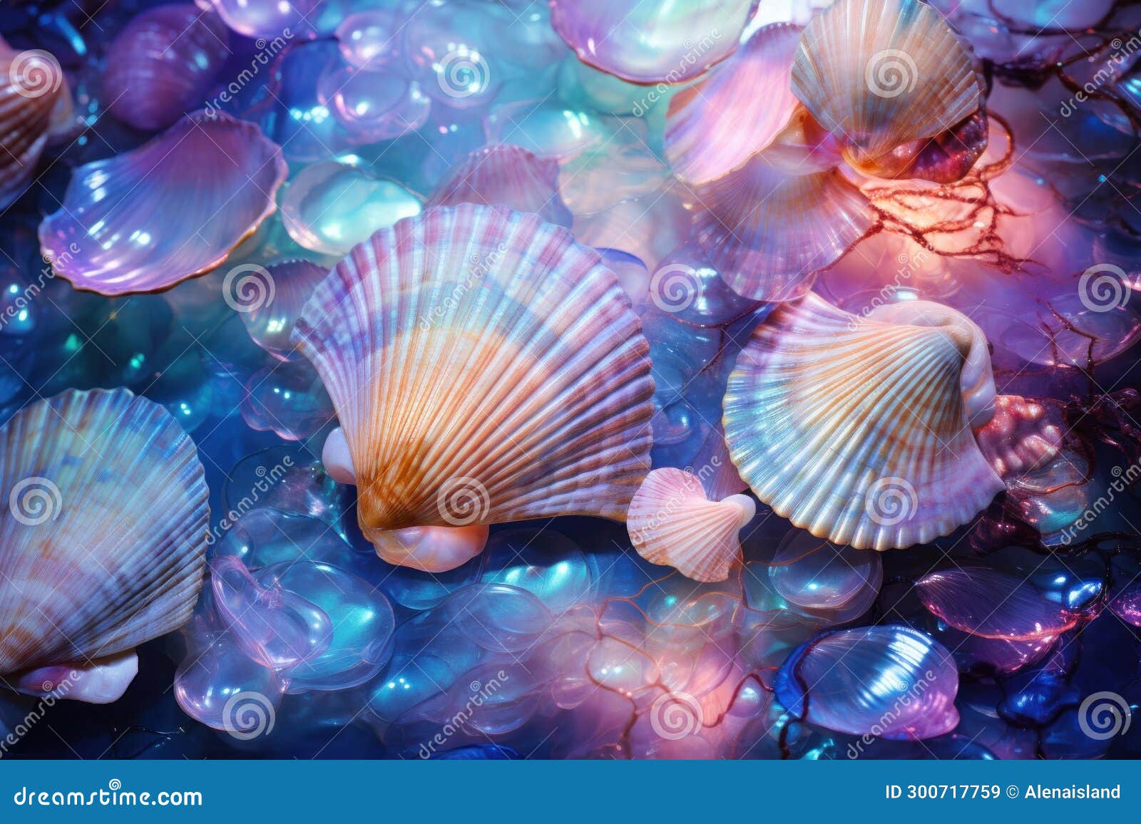 Seashells Macro Background. Sshells Have Different Shapes, Colors and ...