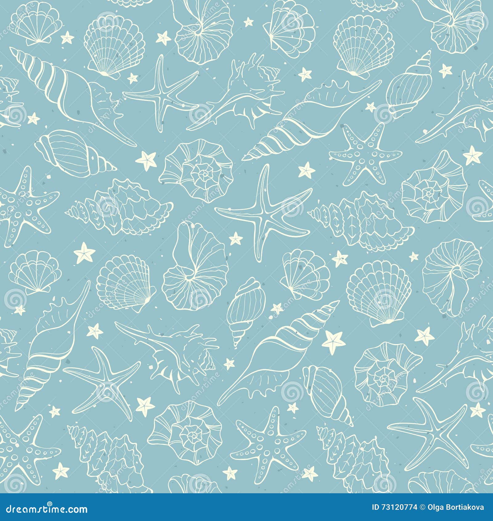 Seashells Seamless Background Stock Vector - Illustration of mollusk ...