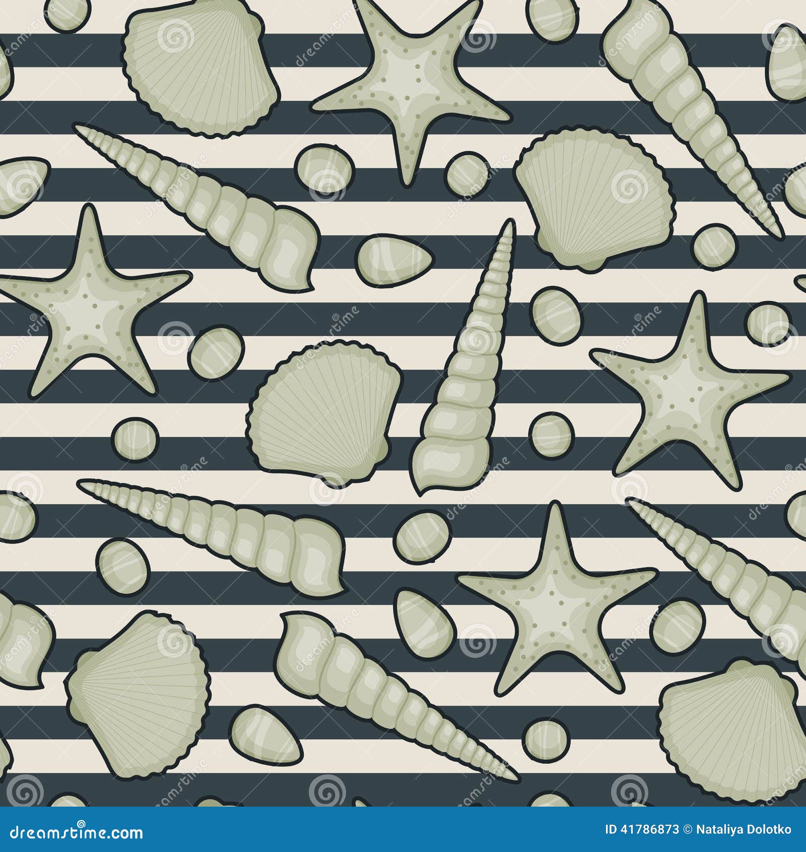 Seashells Seamless Wallpaper Stock Vector - Illustration of seashell ...