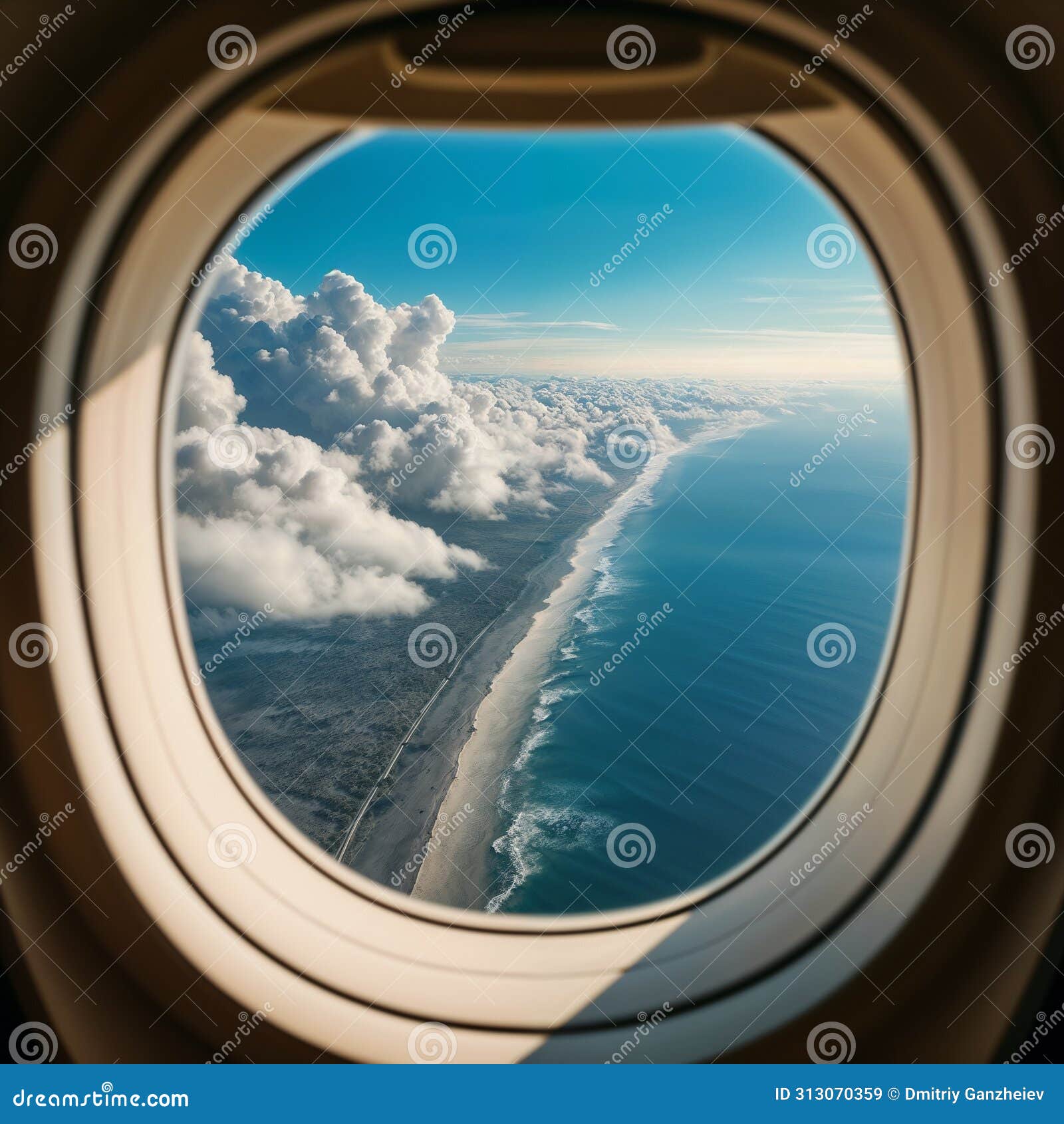 View through the Airplane Window Stock Illustration - Illustration of ...