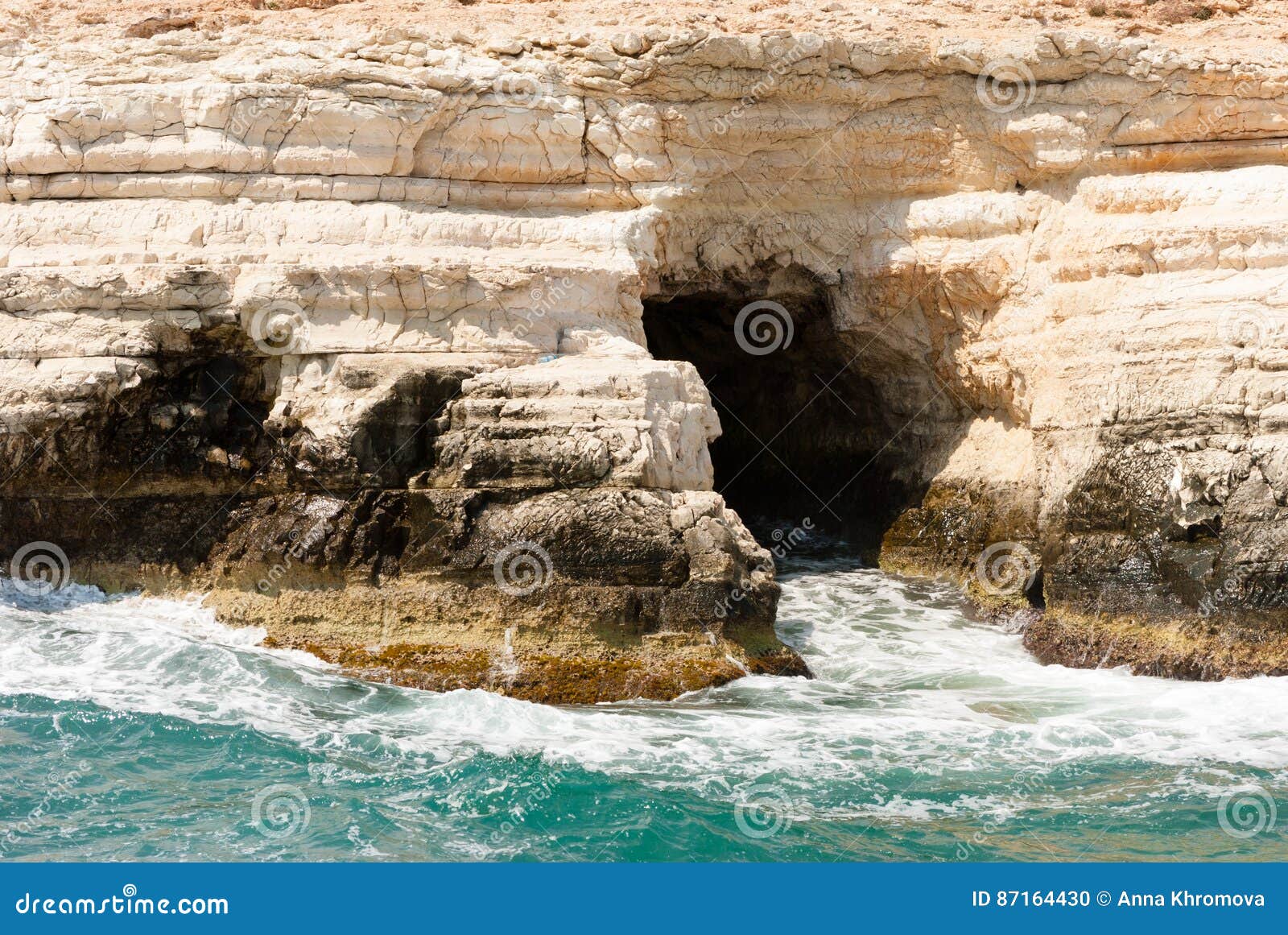 Seashore with cliffs stock photo. Image of cascade, foam - 87164430