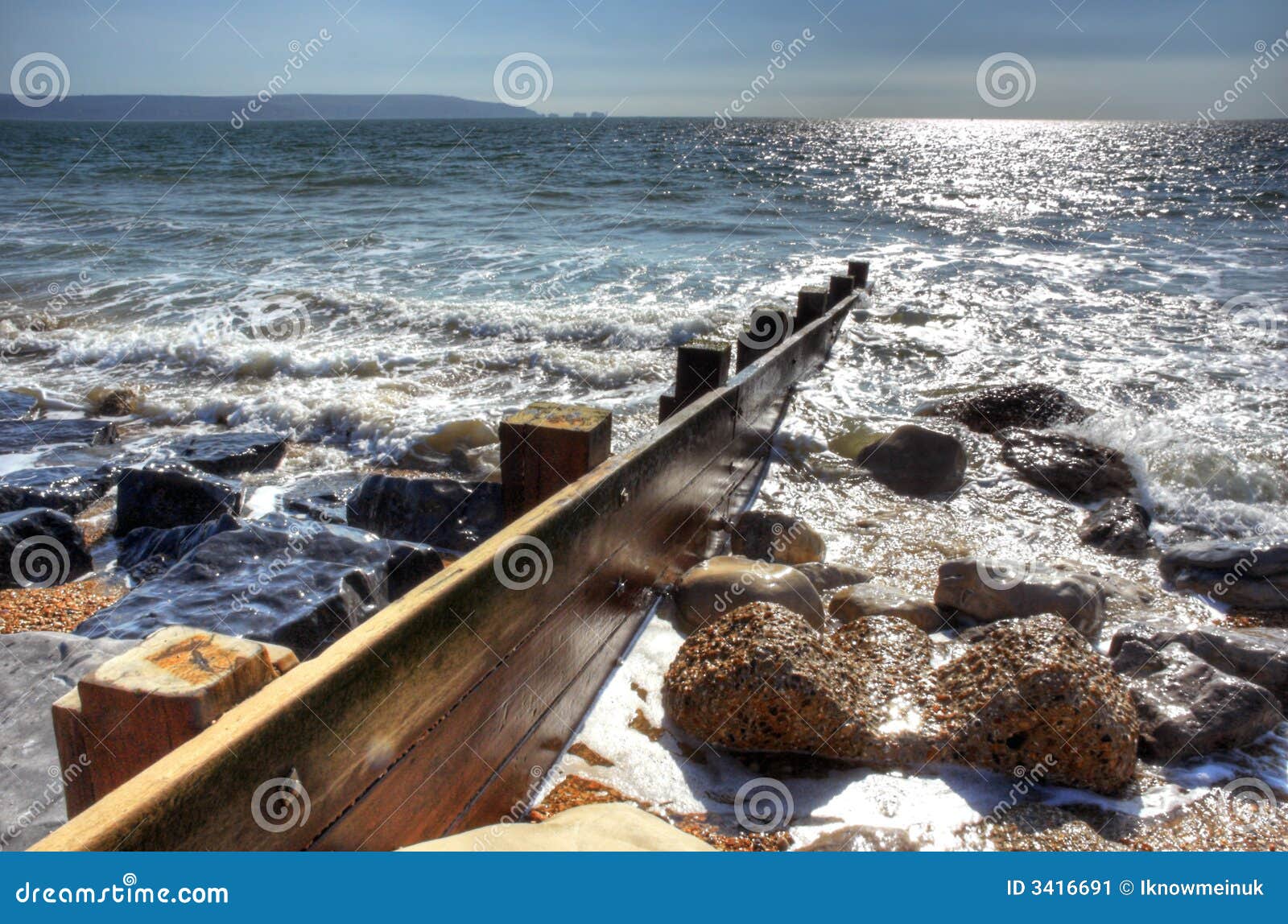 Seashore Groyne stock image. Image of rocky, shoreline - 3416691