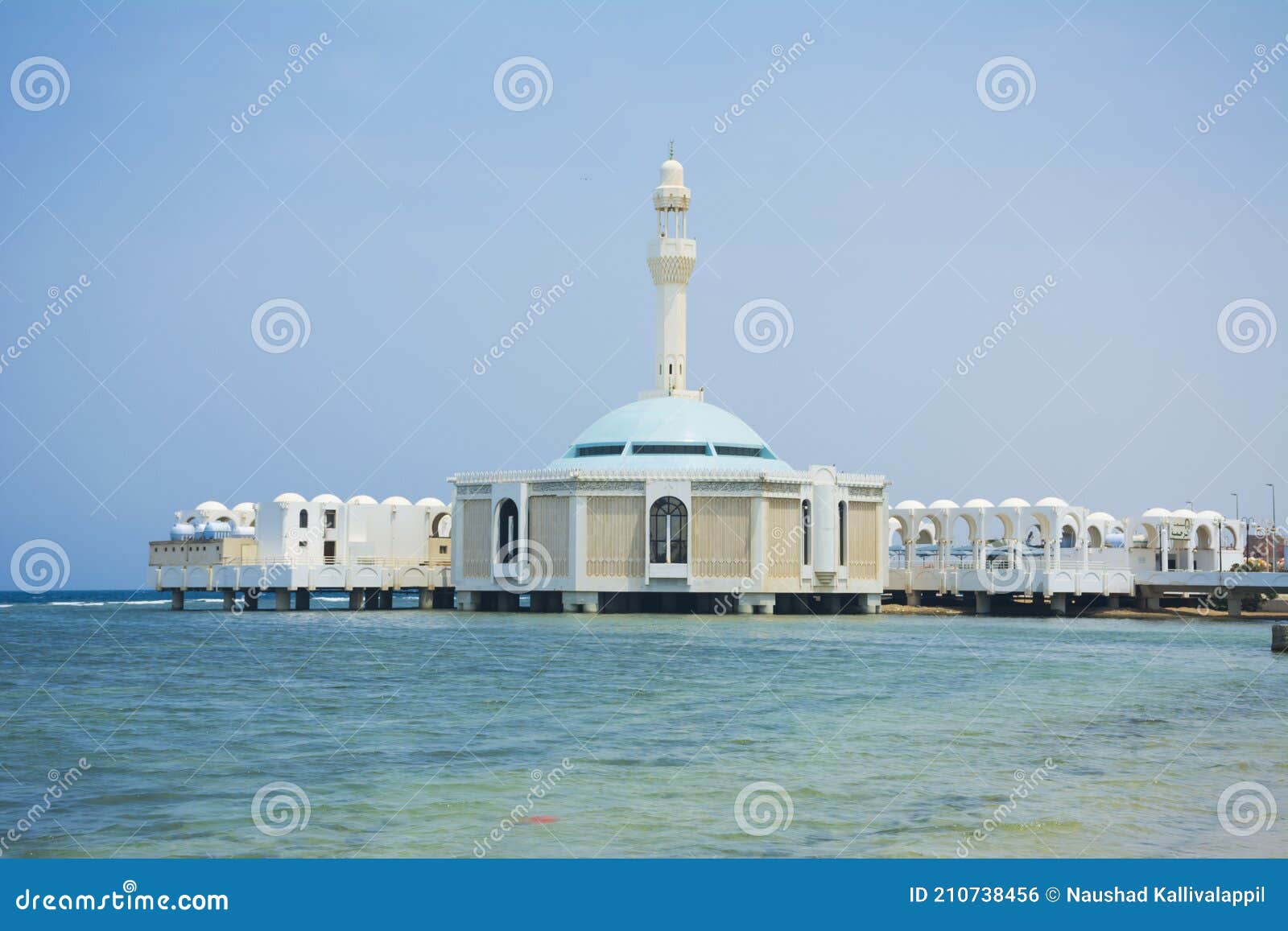 Floating Mosque at Seashore Stock Photo - Image of middle, landmark ...