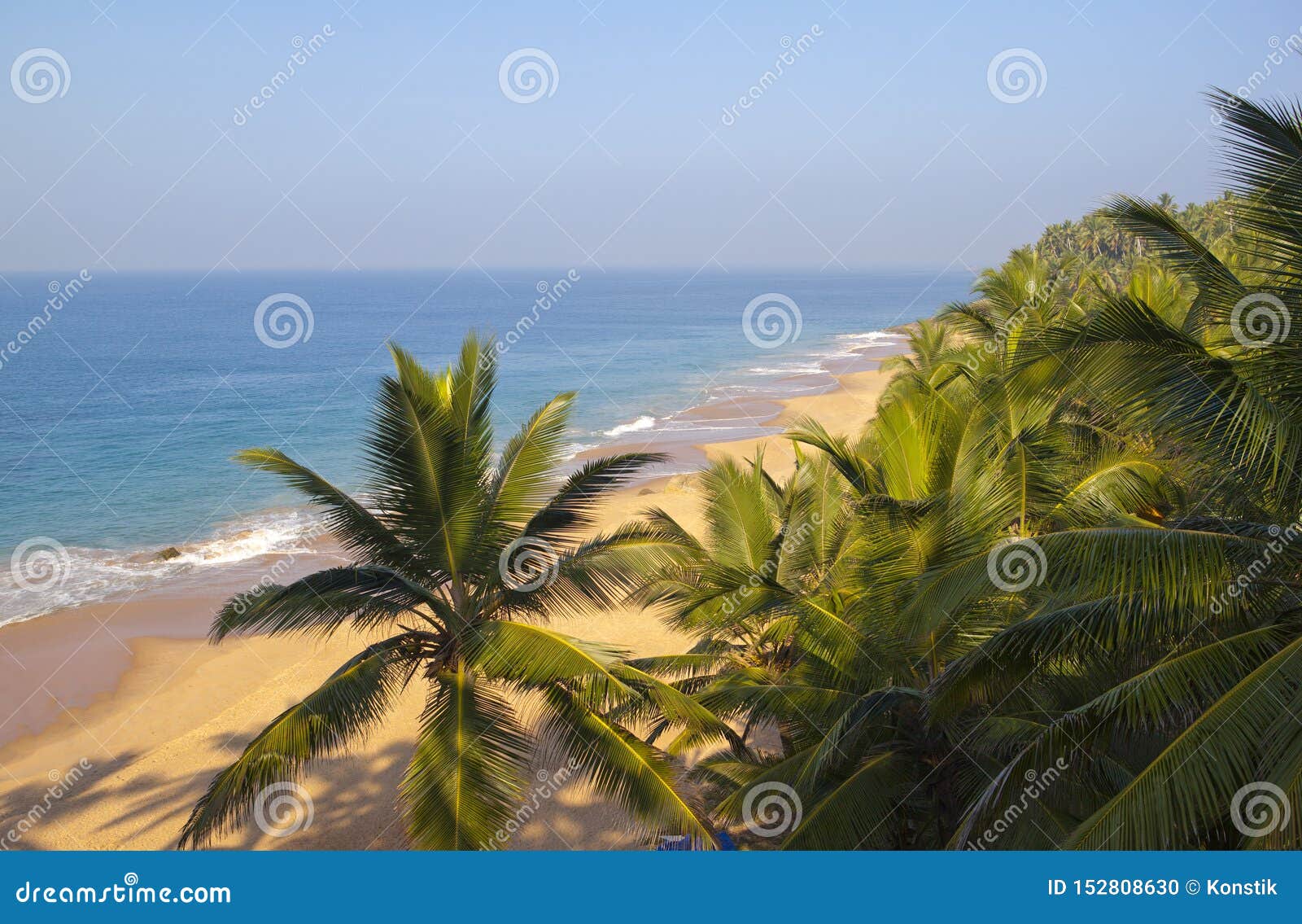 Seashore with Palm Trees. India Stock Photo - Image of sunbathing ...