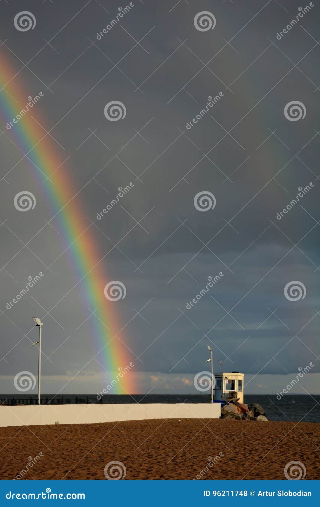 Seashore Rainbow and Fast Mkl Stock Photo - Image of atmospheric ...