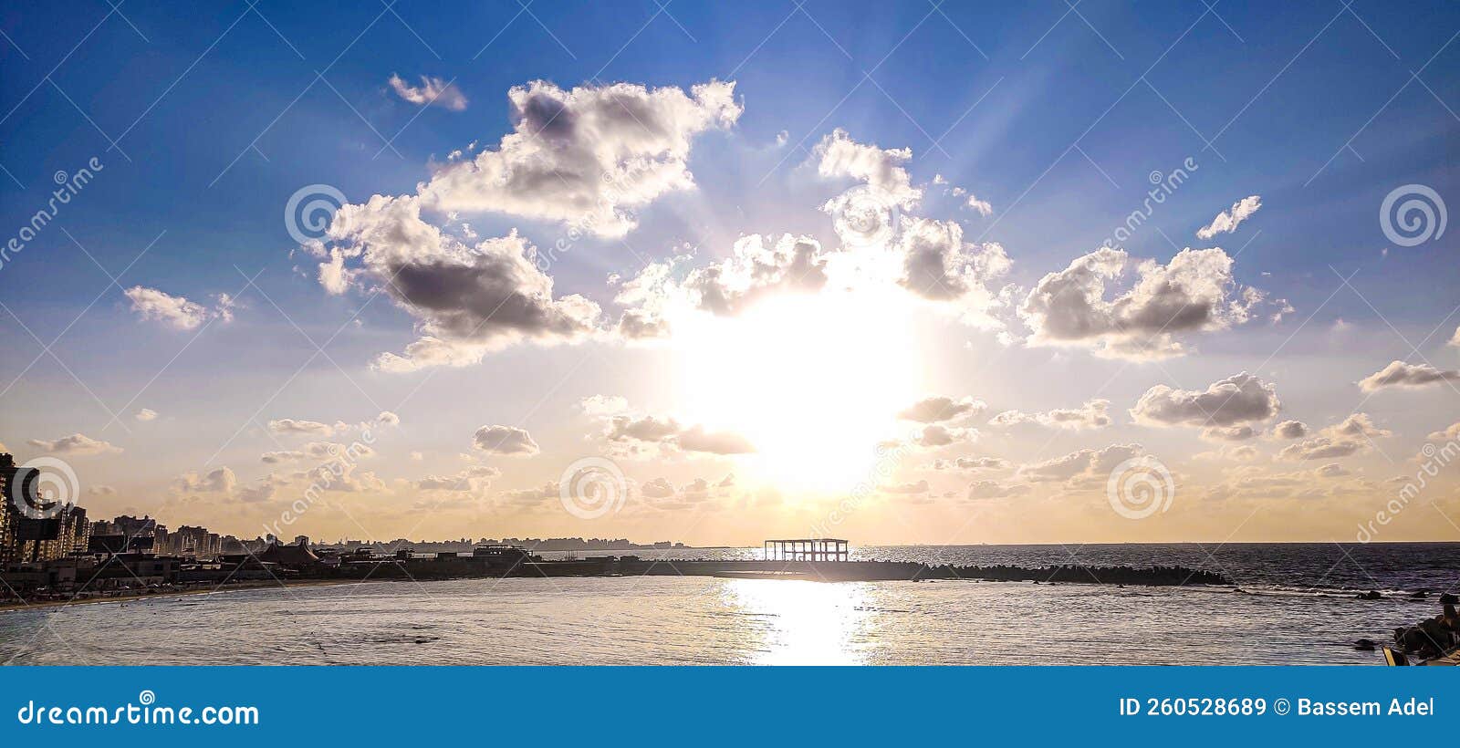 Sunset on the Seashore with Sky , Cloud & Rocks in Alexandria Egypt ...