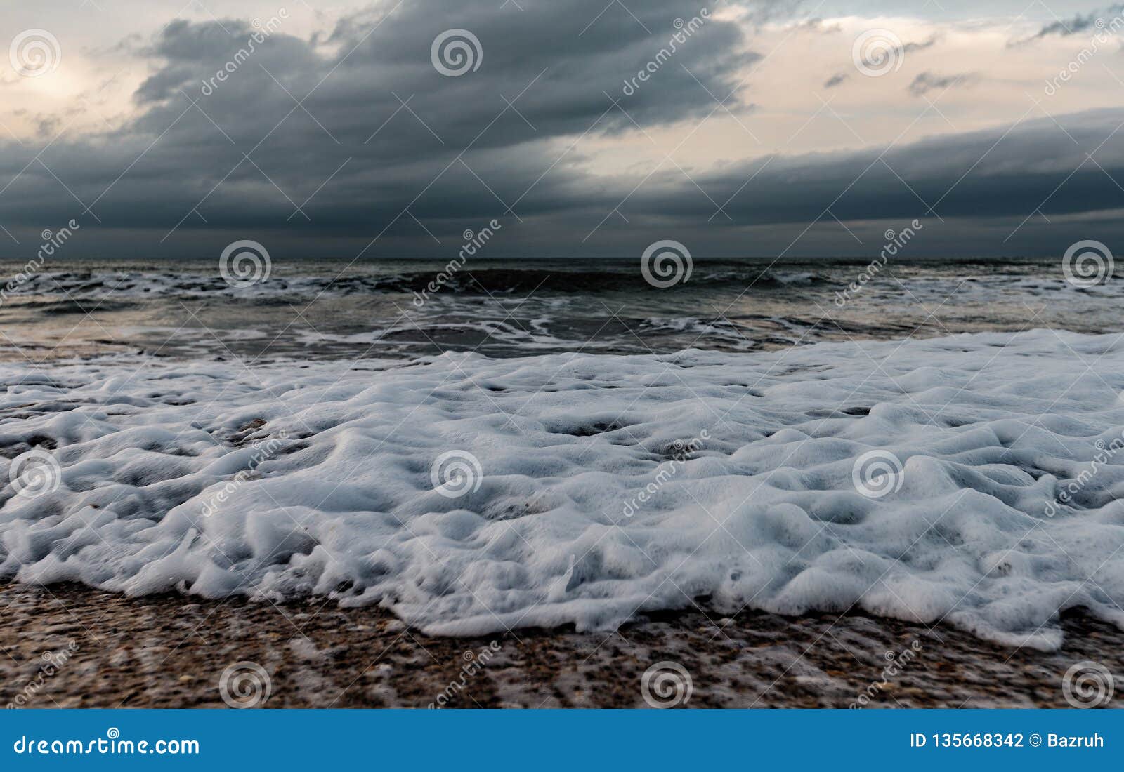 Seashore, stormy sea stock photo. Image of coast, beach - 135668342