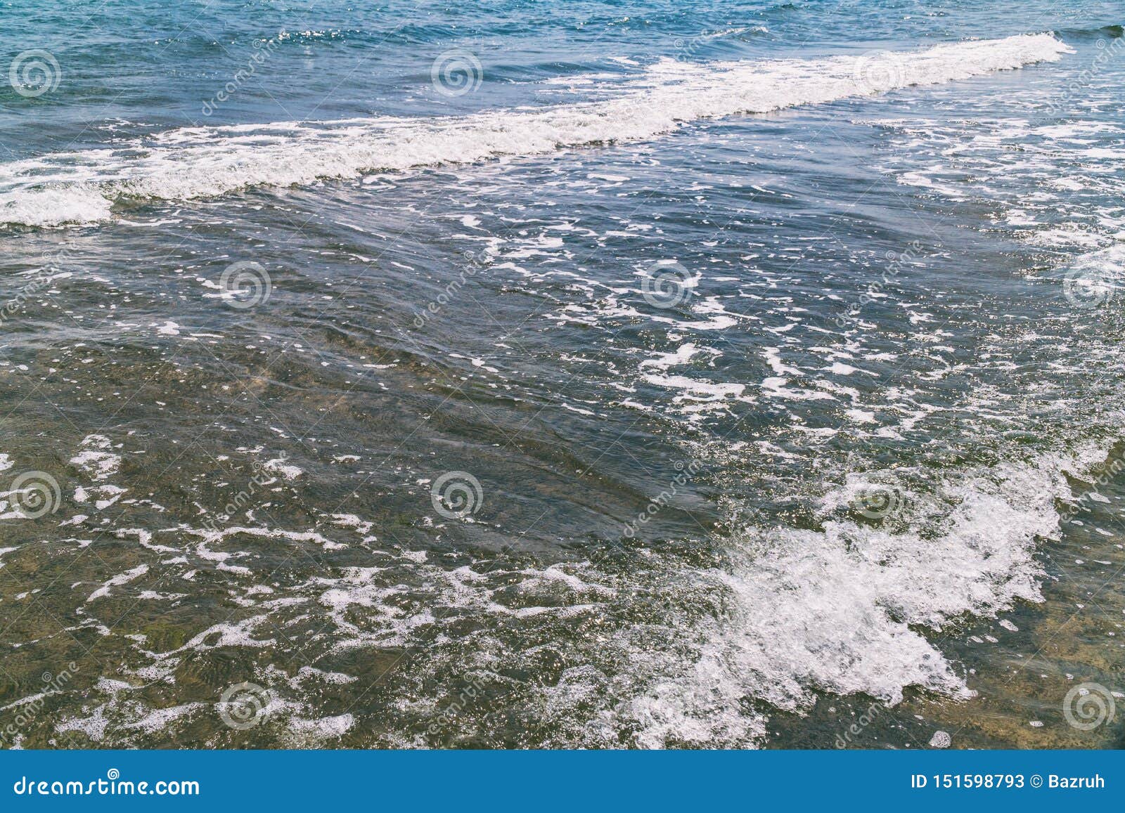 Seashore with Surf, Small Waves Stock Image - Image of water, summer ...