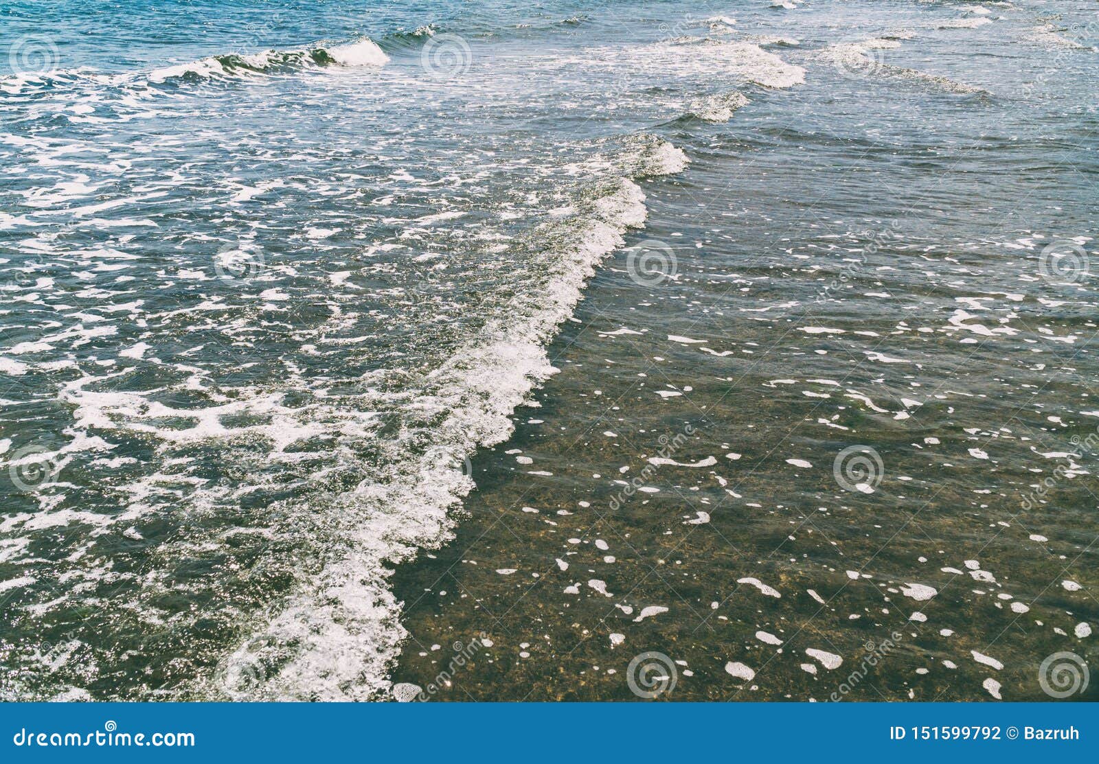 Seashore with Surf, Small Waves Stock Photo - Image of ecology, coast ...