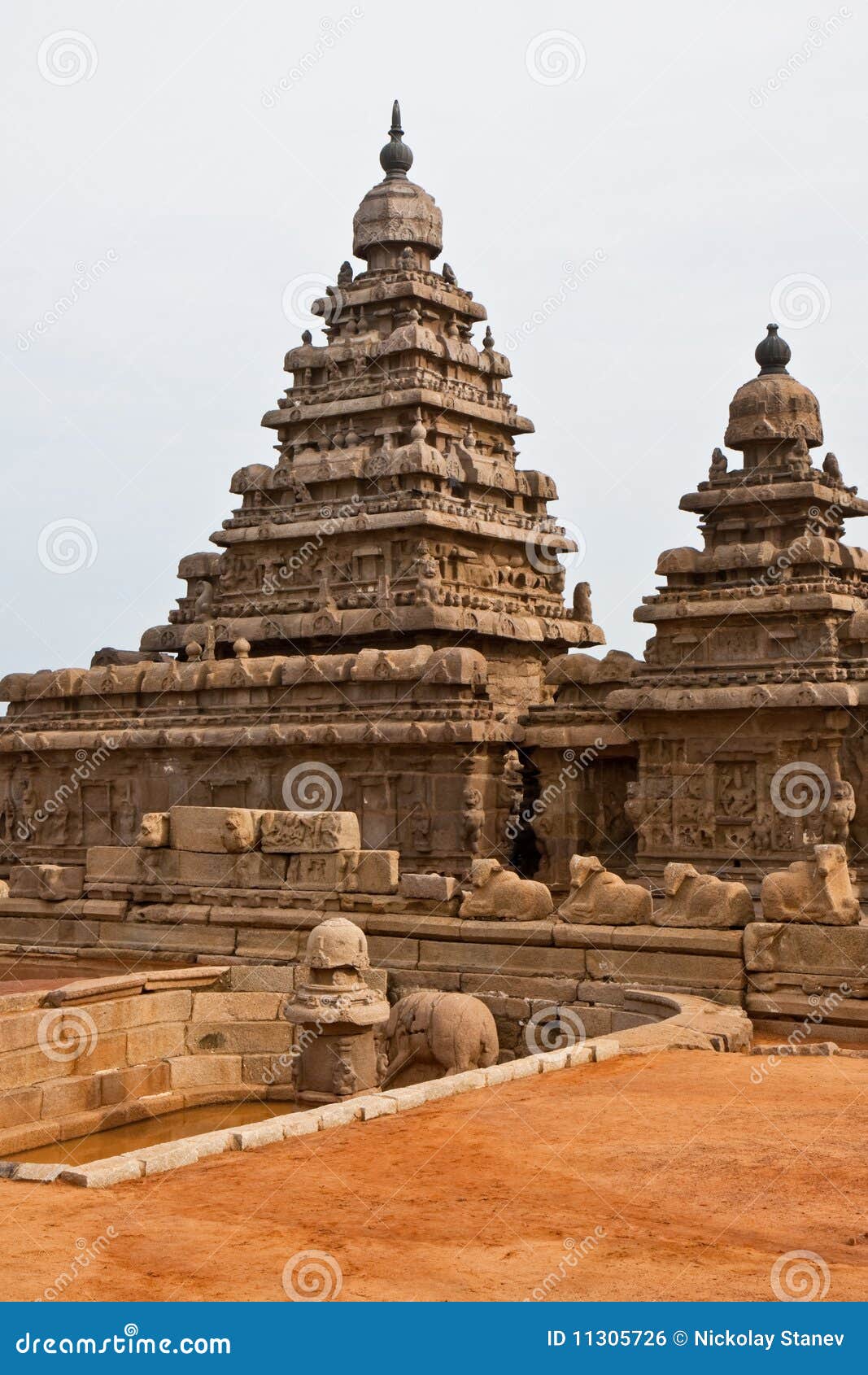 Seashore Temple stock photo. Image of rock, mahabalipuram - 11305726