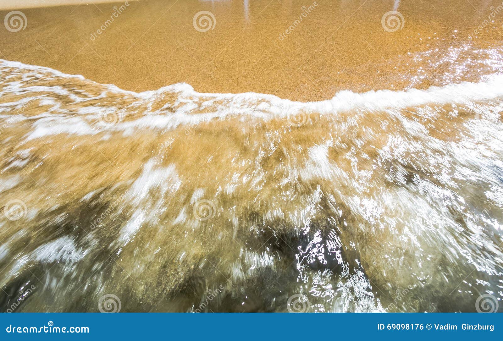 Seashore Texture Water Foam Over Sand Stock Photo - Image of close ...