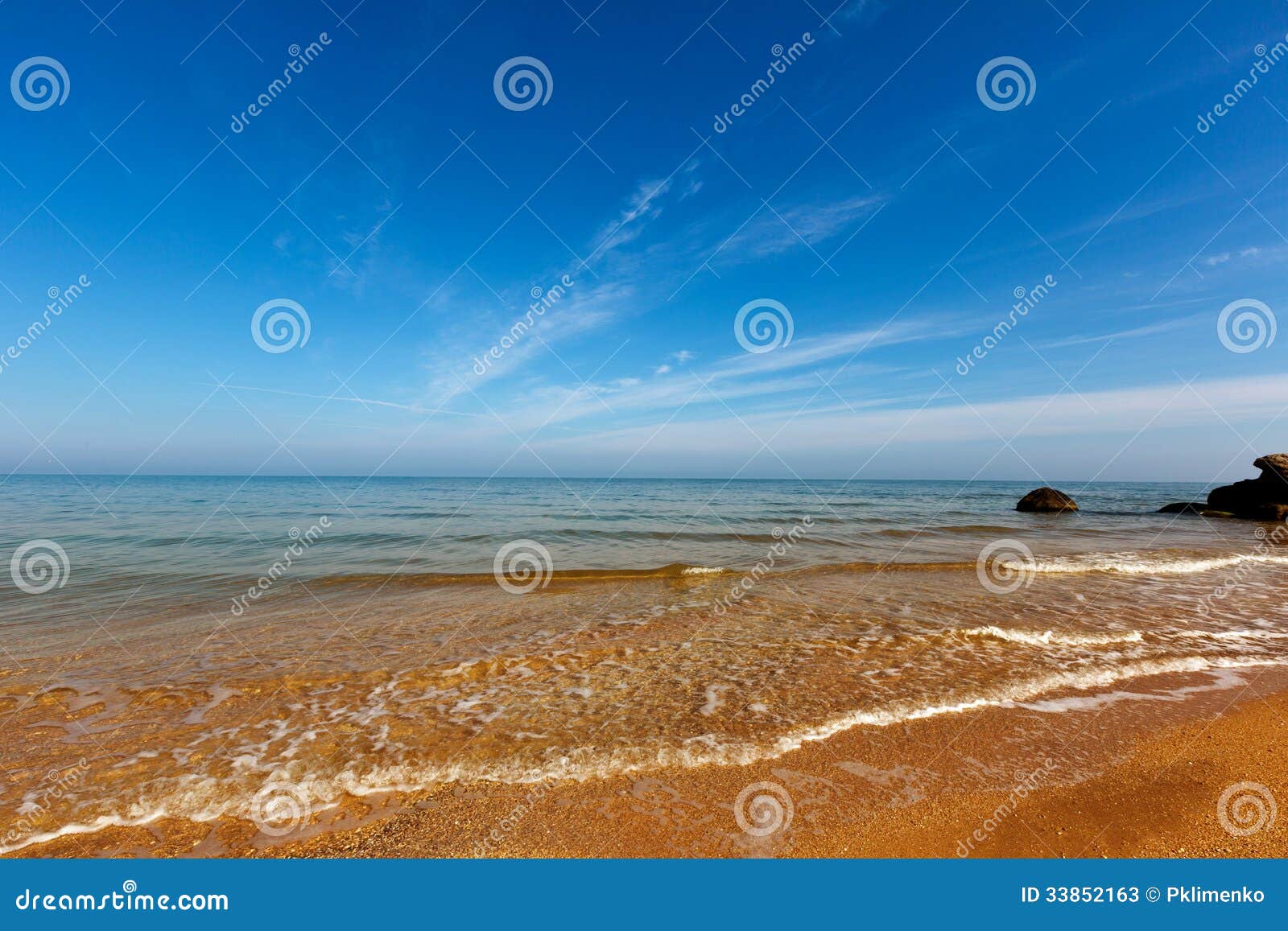 Seashore under blue sky stock image. Image of blue, landscape - 33852163