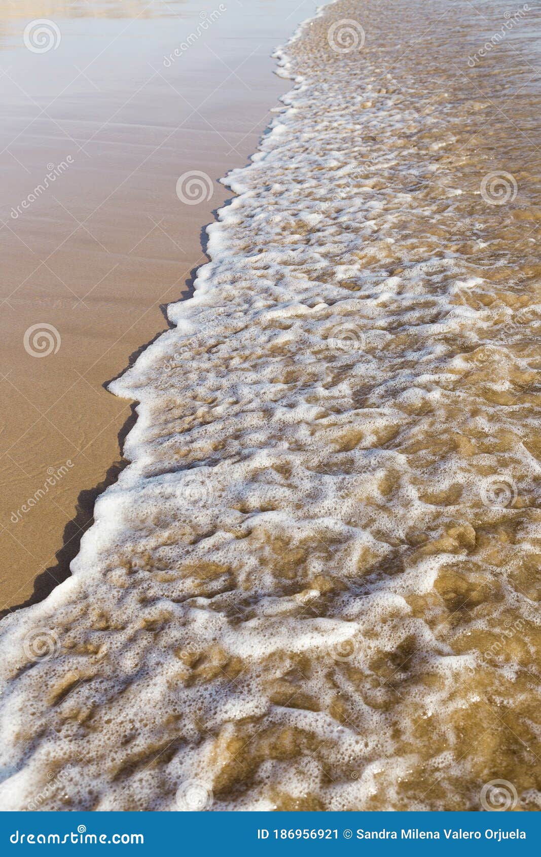 Seashore with Waves, Sand and Sea, Water Texture on the Beach Stock ...