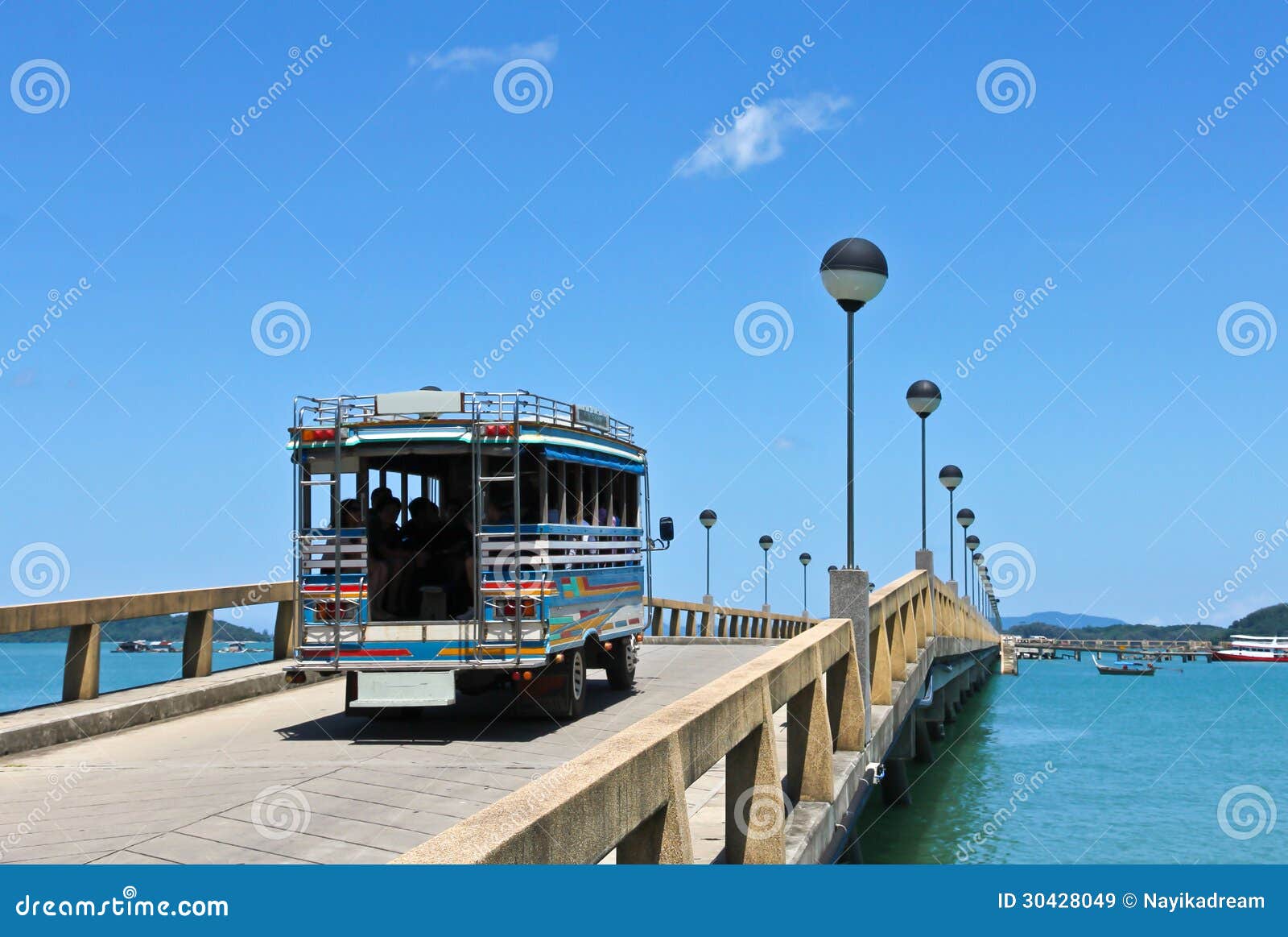 Seaside bridge stock image. Image of water, island, slope - 30428049
