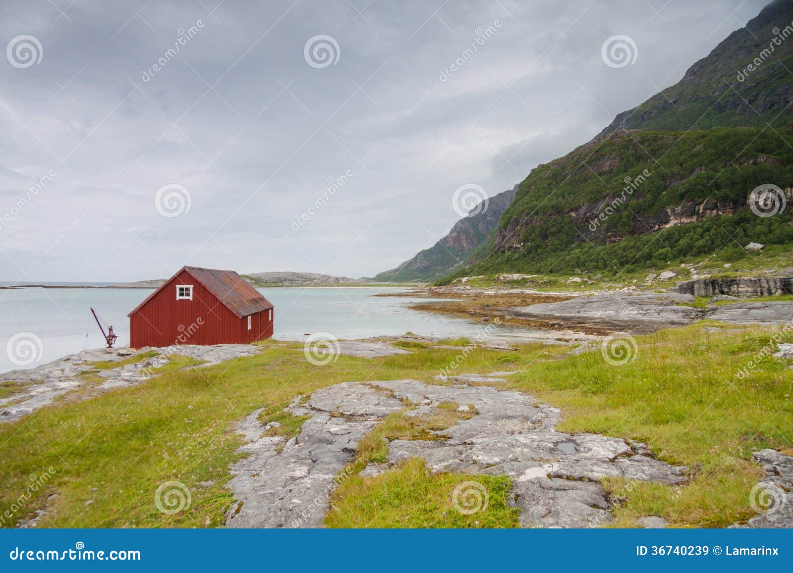 Seaside Building in Northern Norway Stock Image - Image of panorama ...