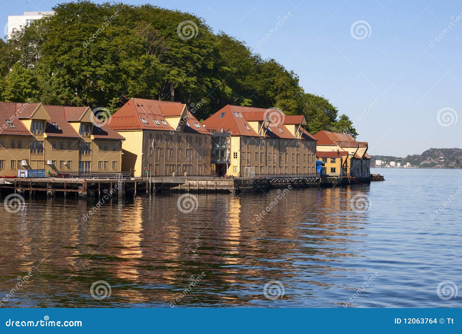 Seaside buildings stock photo. Image of facade, scandinavia - 12063764
