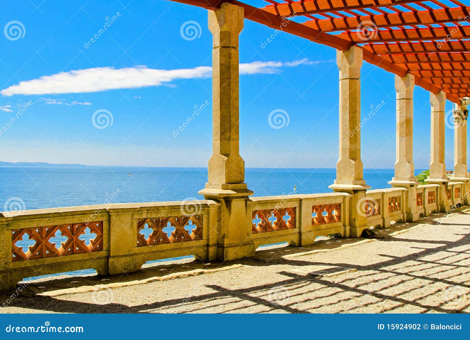 Seaside columns stock photo. Image of promenade, path - 15924902