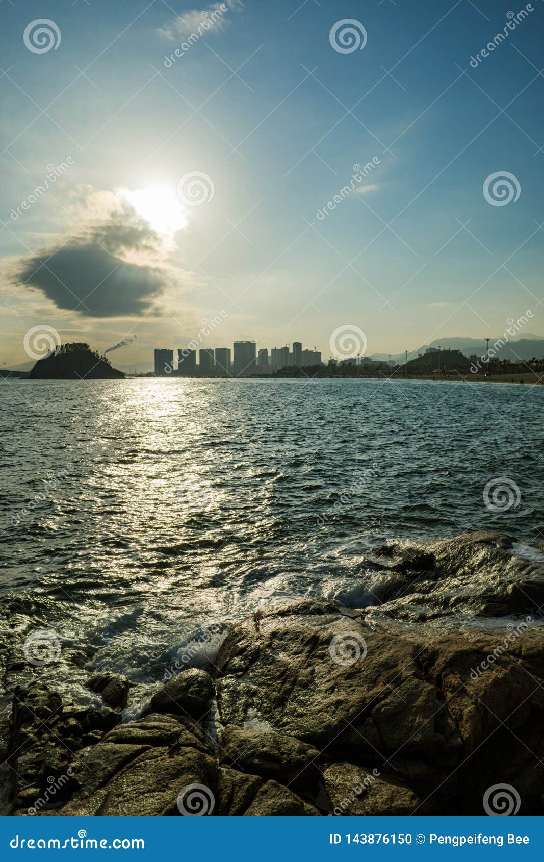 Sunset by the sea stock photo. Image of imagine, china - 143876150