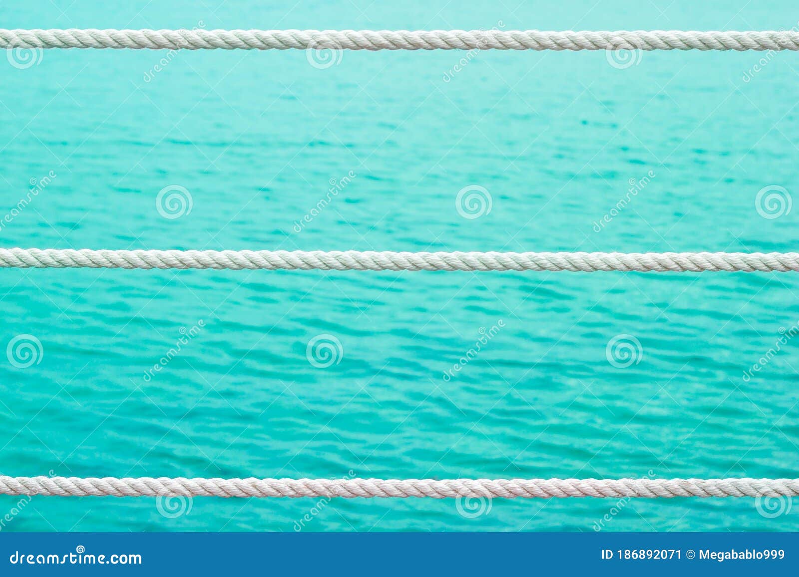 Seaside Fence Rope White Color in Daylight Stock Image - Image of ...