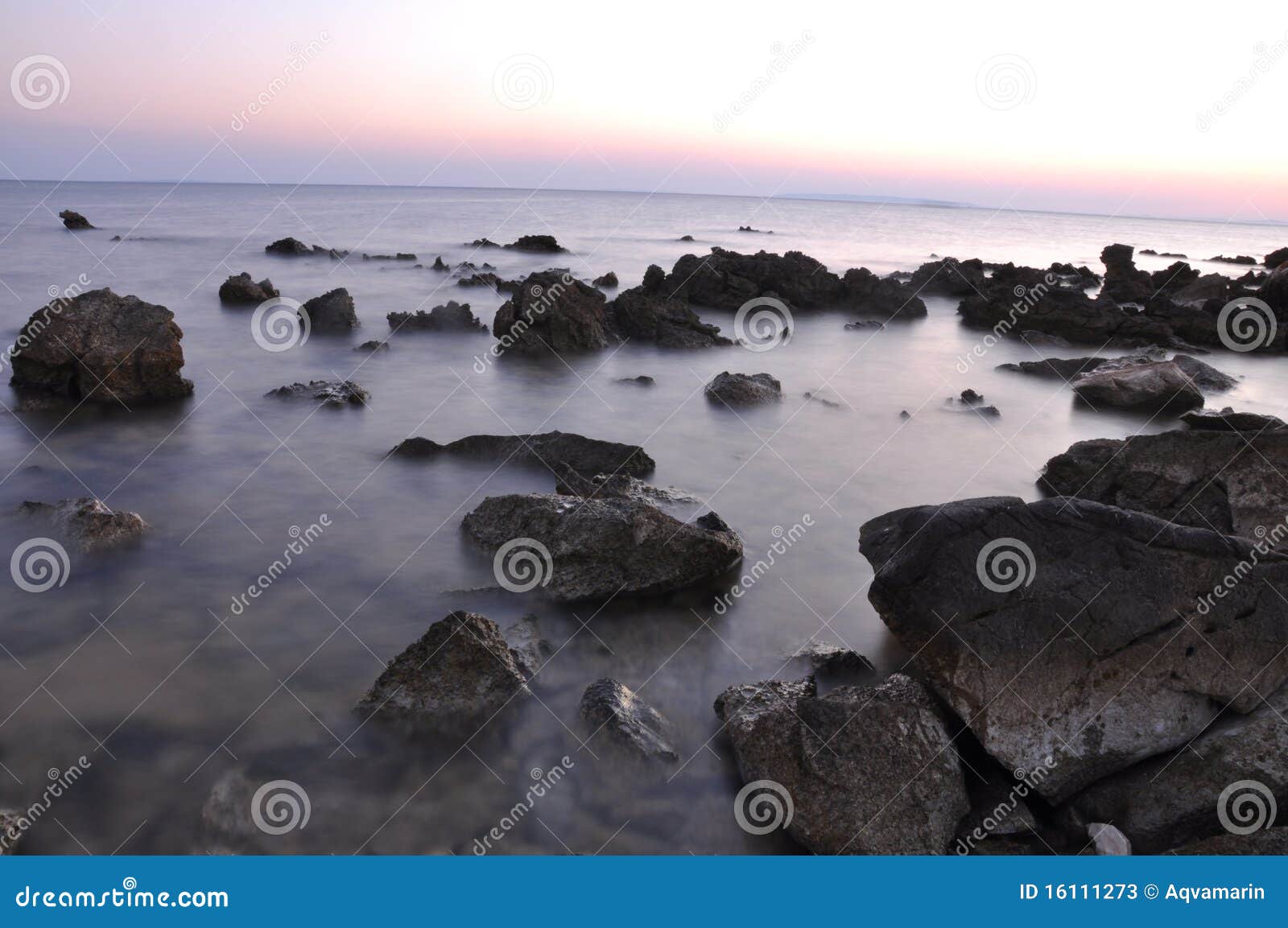 Seaside Full of Sharp Rocks Stock Image - Image of long, beach: 16111273