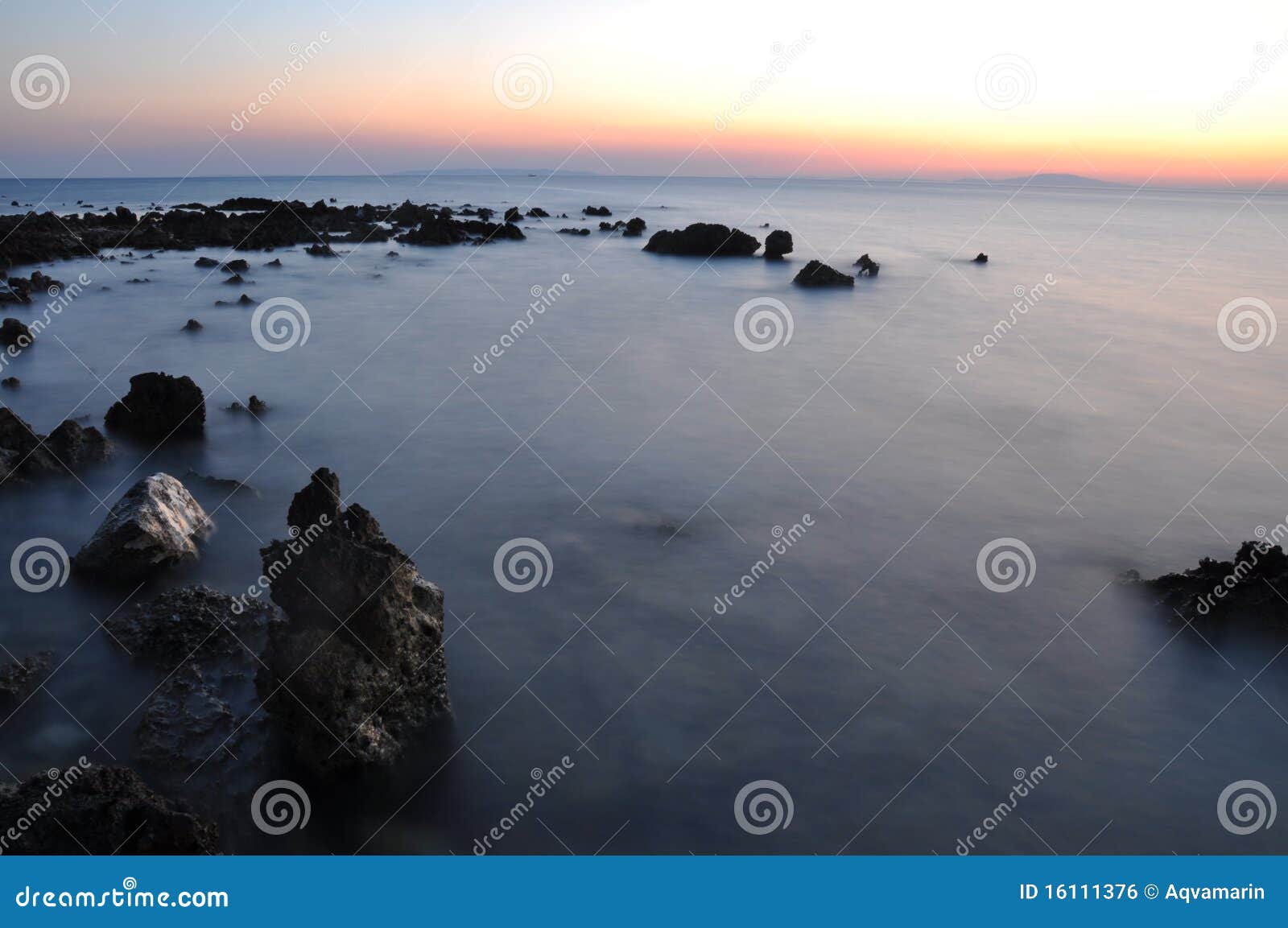 Seaside Full of Sharp Rocks Stock Photo - Image of reflection, beach ...
