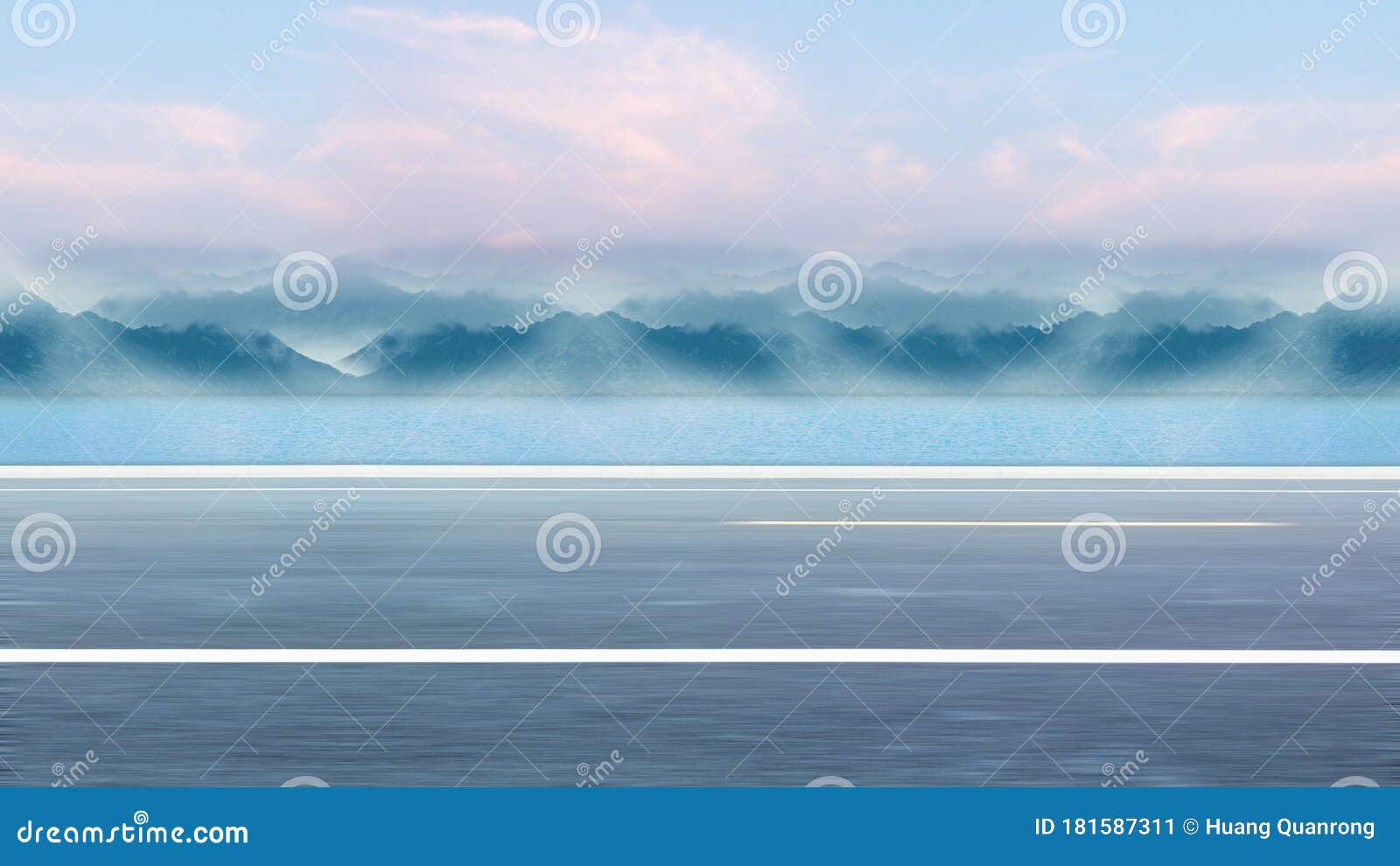 Seaside Highway, Distant Mountain As the Background Material for the ...