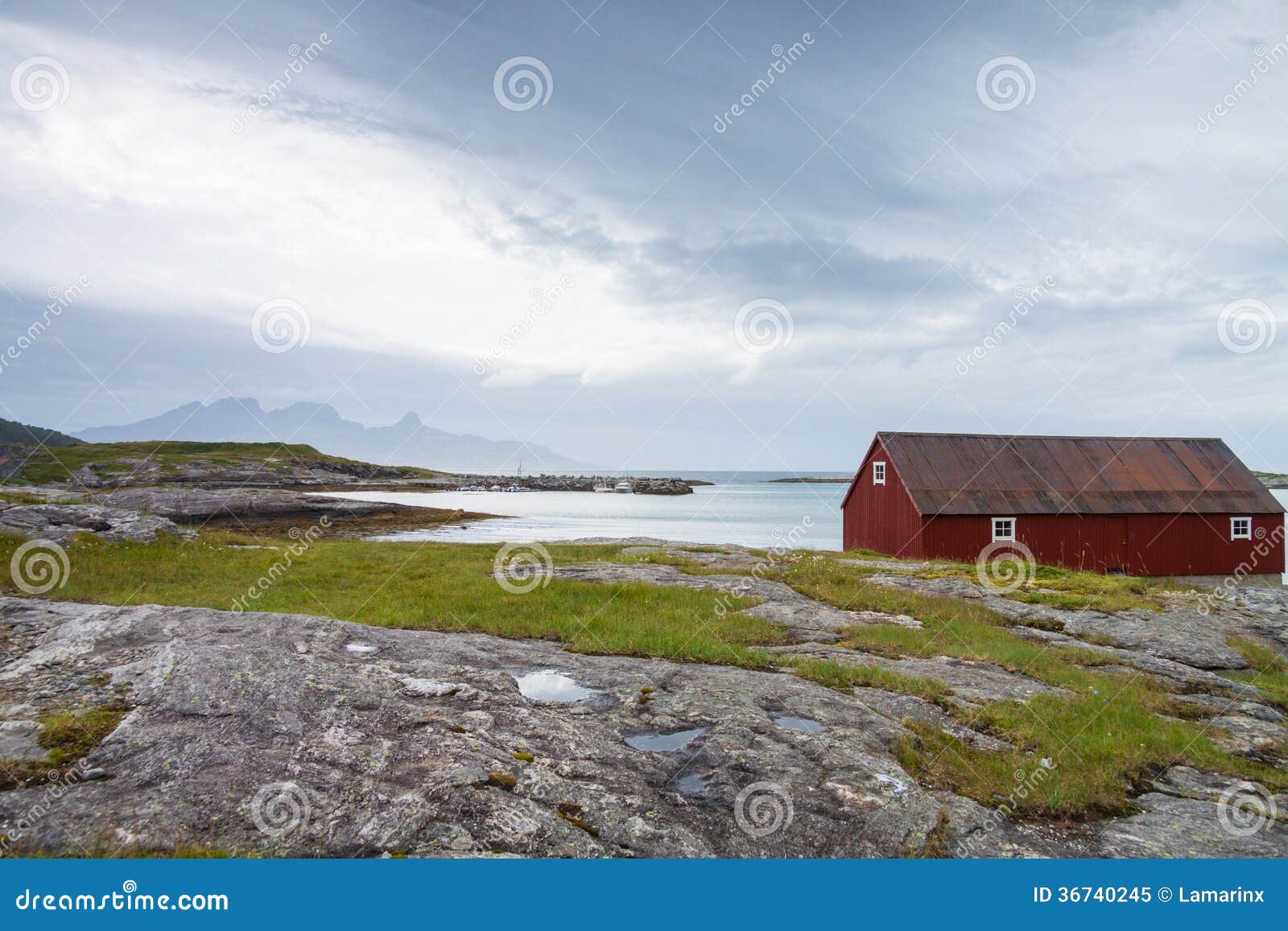 Seaside House in Northern Norway Stock Image - Image of mountains ...