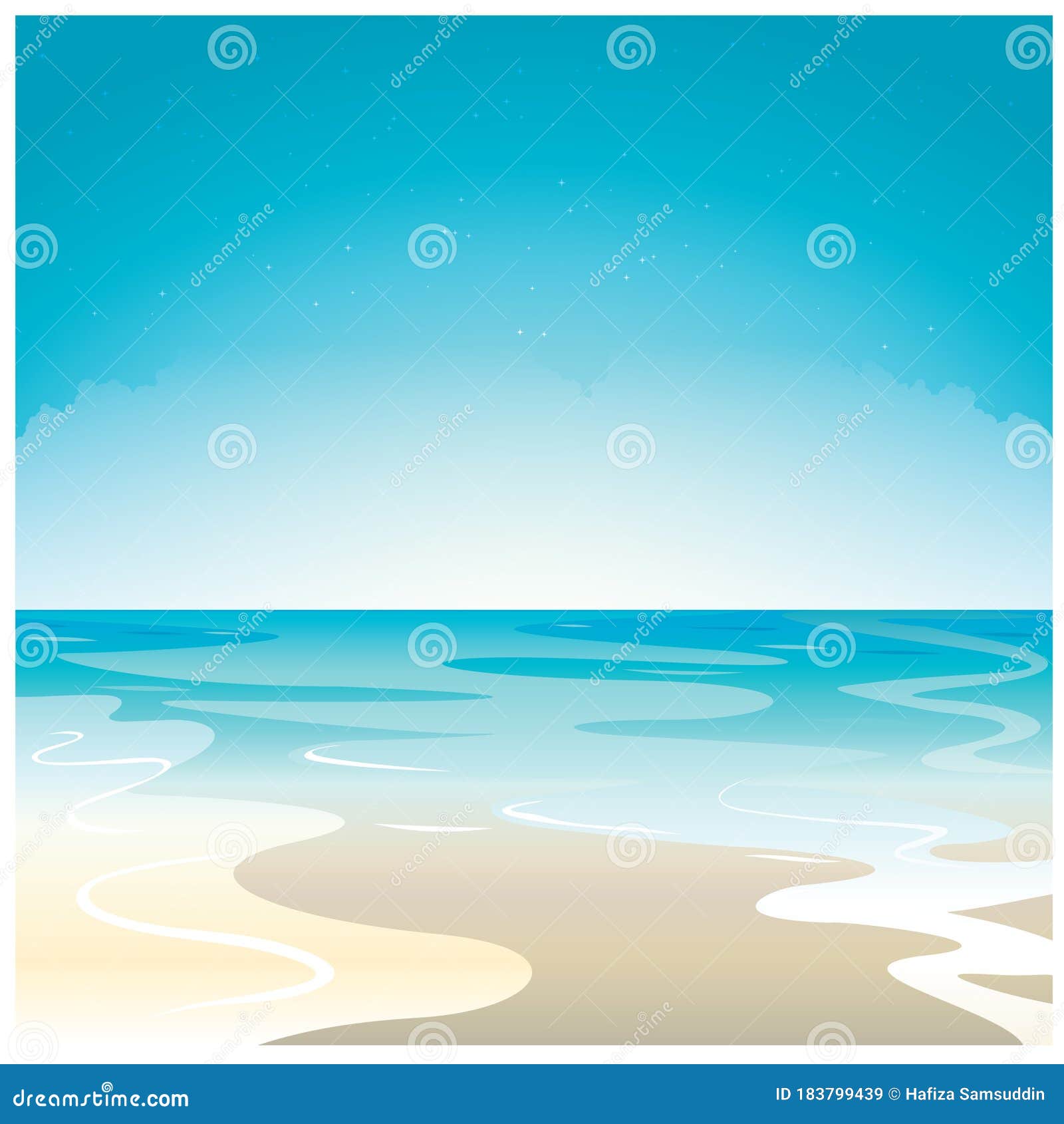 A Seaside Illustration.. Vector Illustration Decorative Background ...