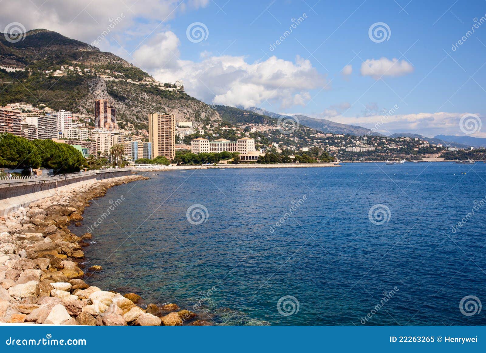 Seaside,Monaco stock image. Image of cloud, cities, beach - 22263265