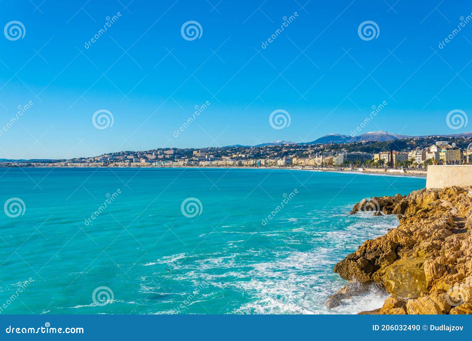 Seaside of Nice, France stock photo. Image of mediterranean - 206032490