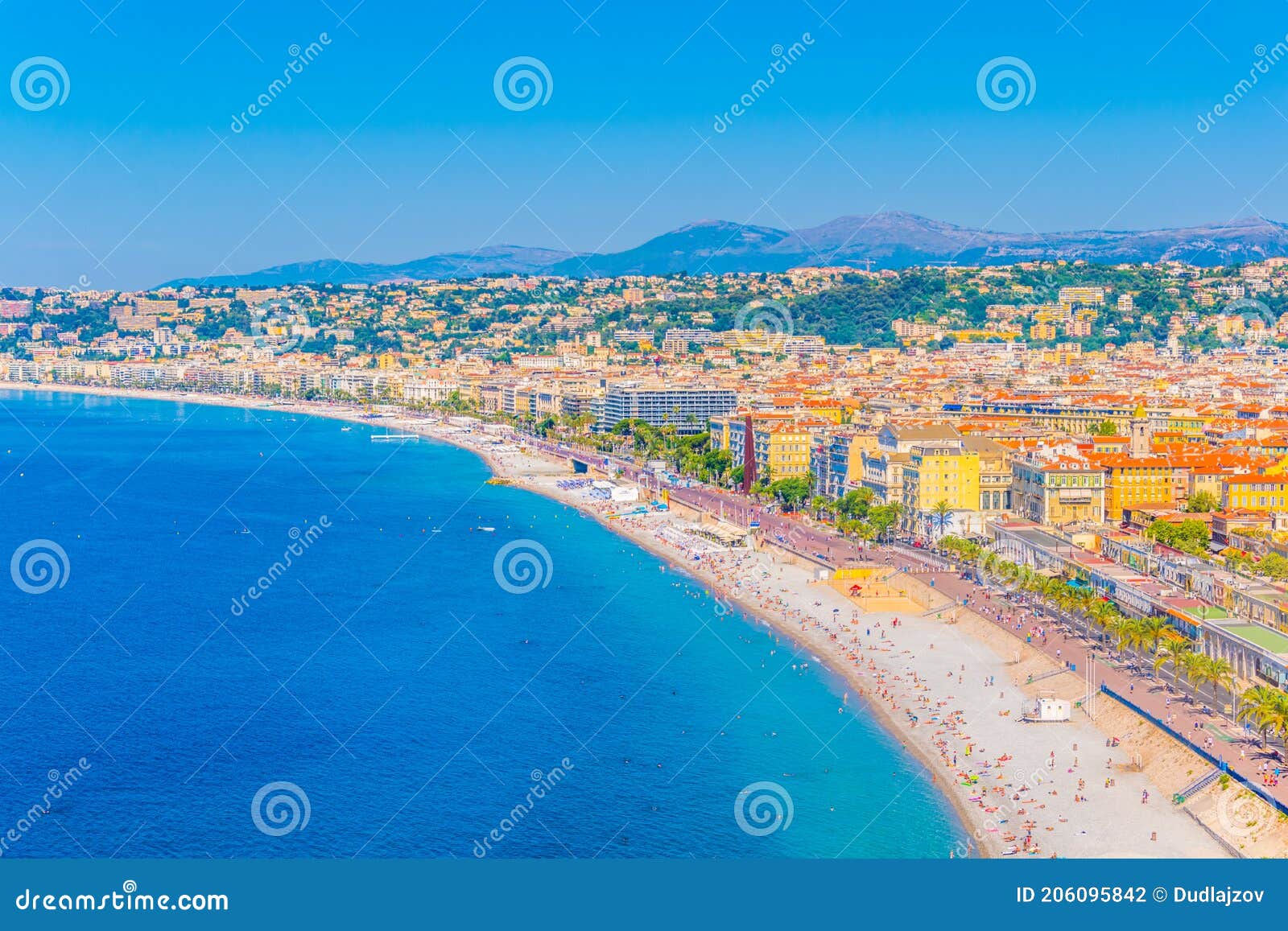 Seaside of Nice, France stock photo. Image of mediterranean - 206095842