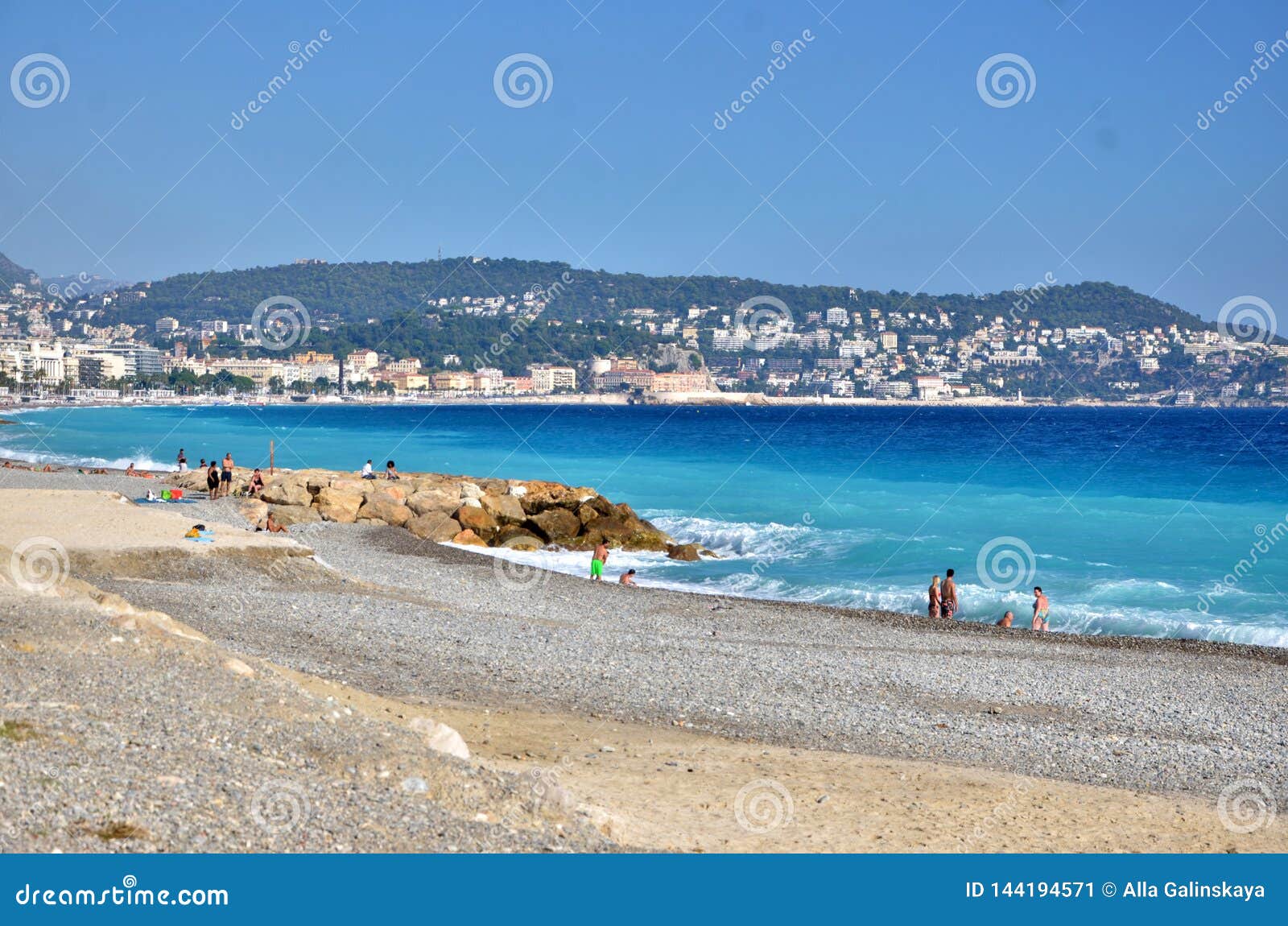 Seaside in Nice, Italy. Beach Stock Image - Image of forest, view ...